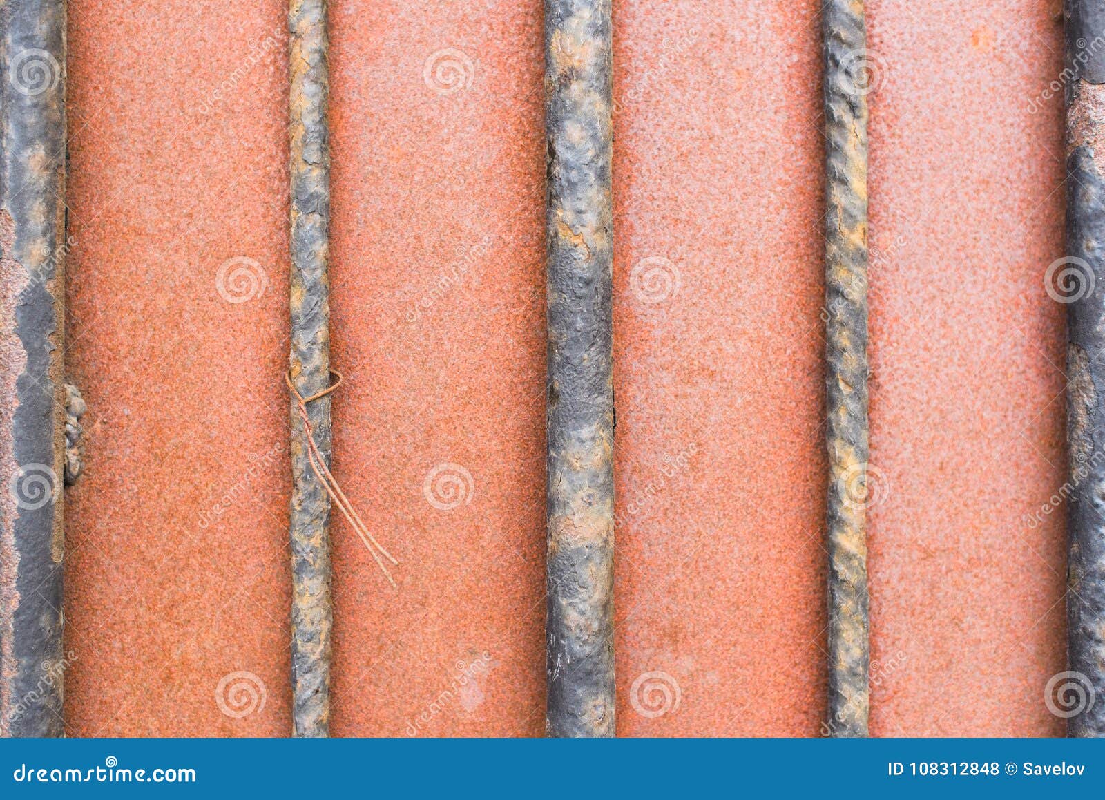 Industrial Bright Orange Background of Metal Rods Stock Photo - Image ...