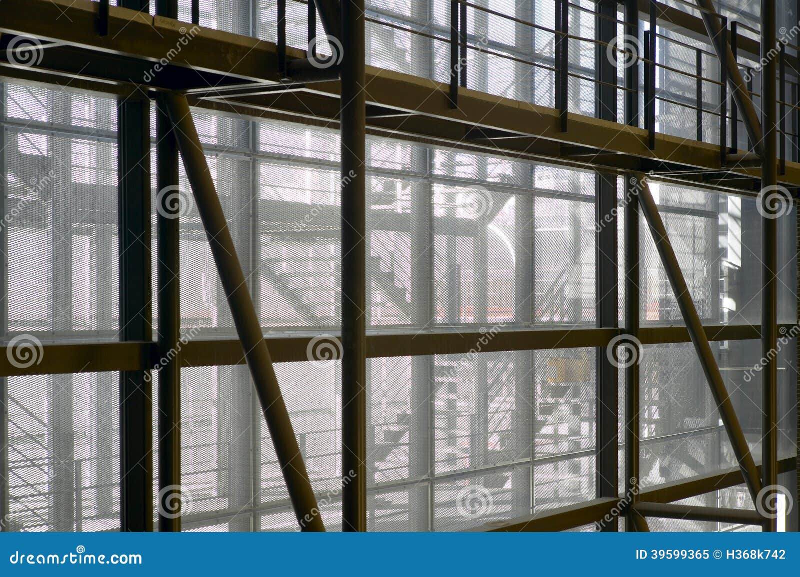 Industrial Building Background with Metallic Structures. Stock Image ...