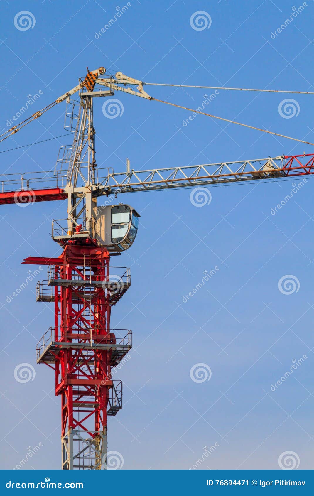 Industrial building crane stock image. Image of ropes - 76894471