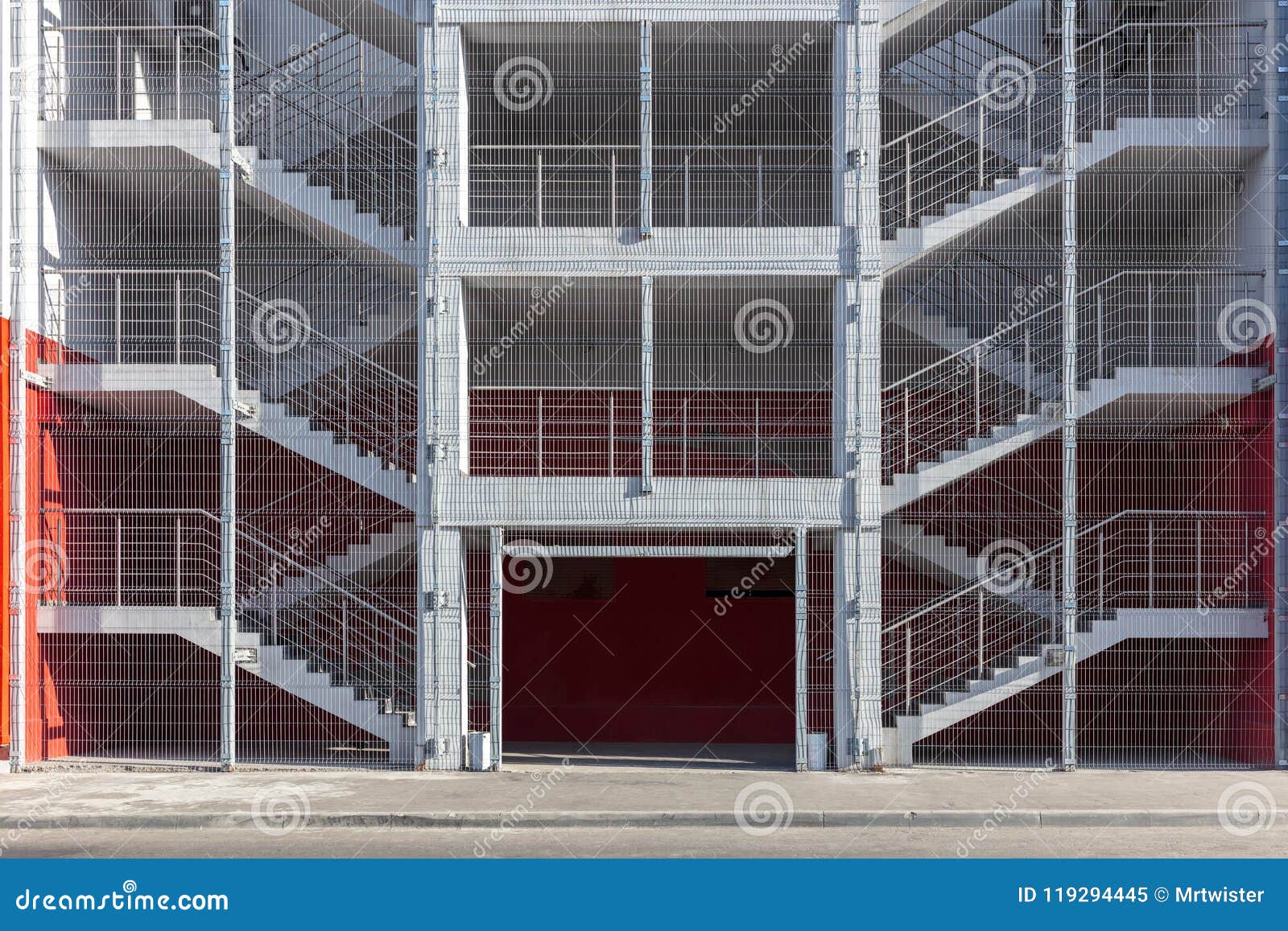 Industrial Building Emergency Exit Staircase or Fire Escape Stock Image ...
