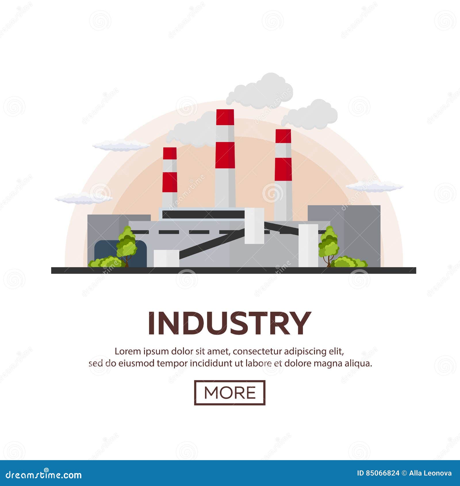 Industrial Building Factory. Manufacturing. Vector Flat Illustration ...