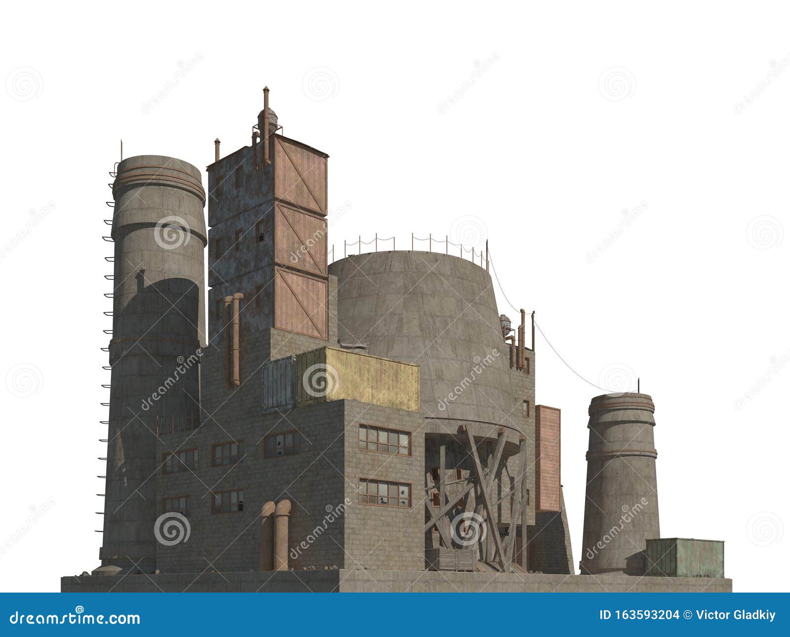 Industrial Building Of The Future Concept Isolated On White Background ...