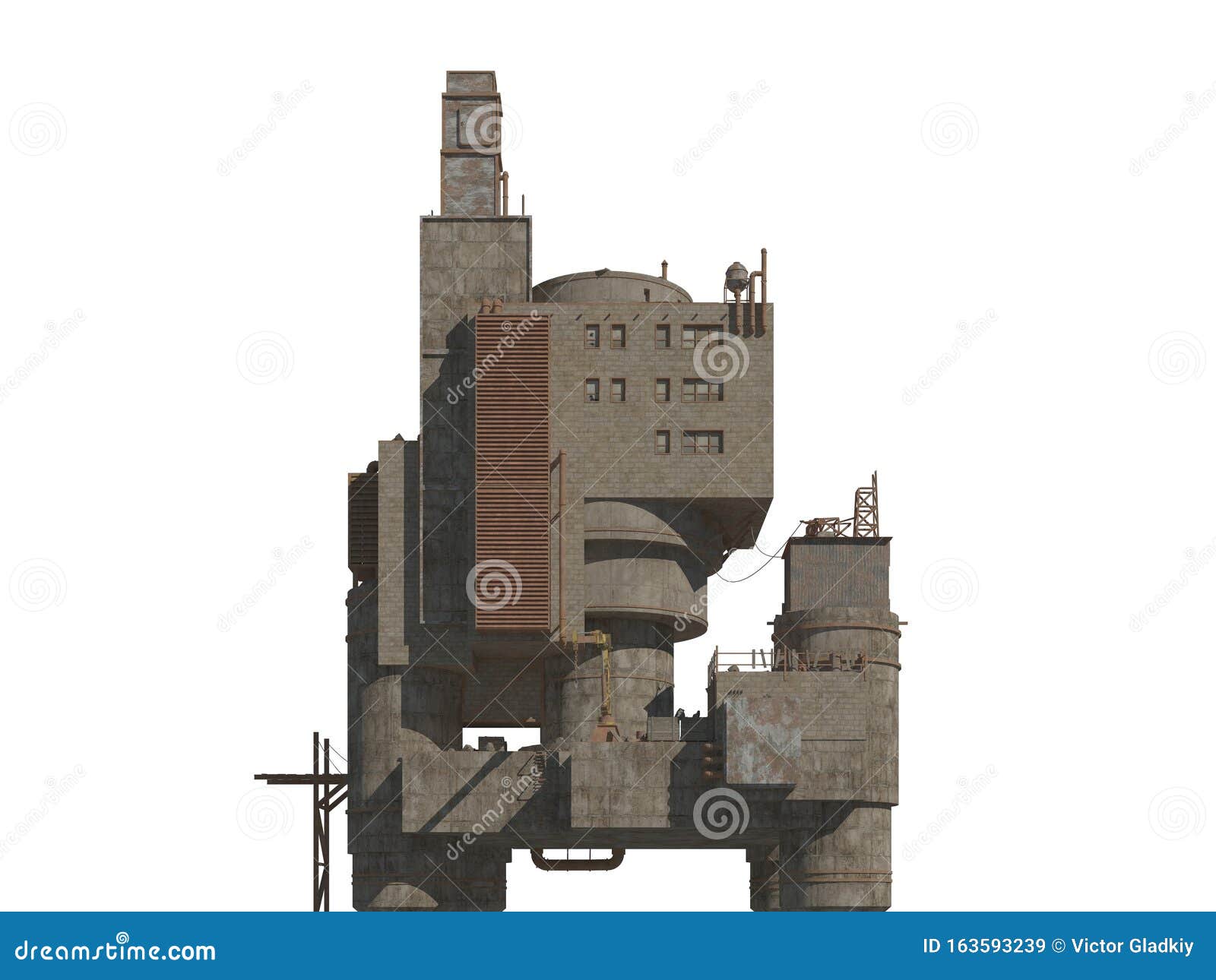 Industrial Building of the Future Concept Isolated on White Background ...