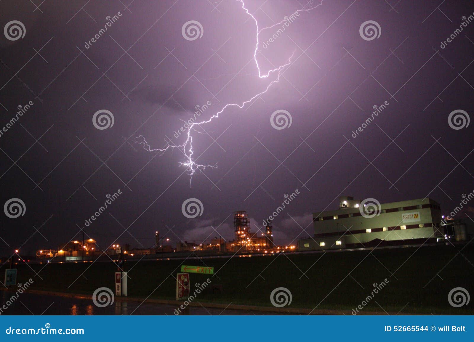 Industrial Building Lightning Strike Editorial Stock Image - Image of ...