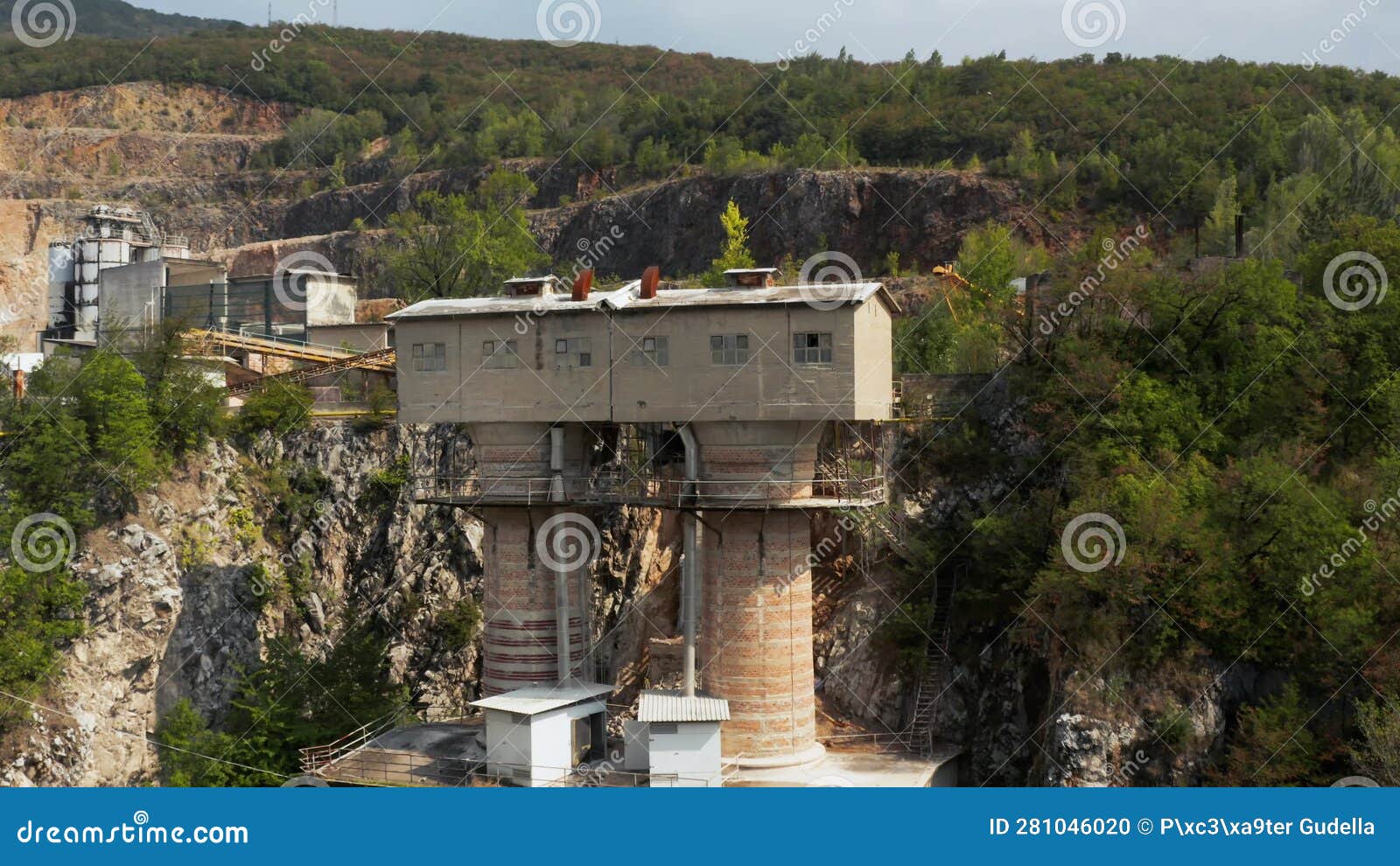 Old Industrial Structures at a Stone Mine Stock Footage - Video of ...
