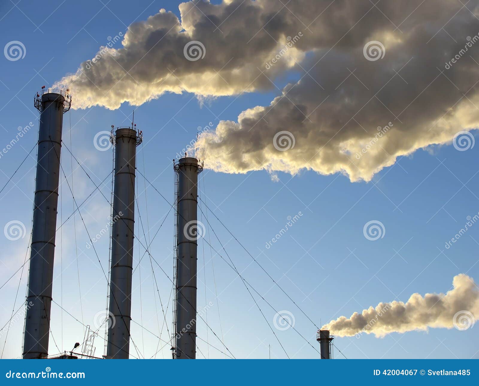 Industrial Building. Pipe Against the Sky Belching Smoke. Stock Image ...