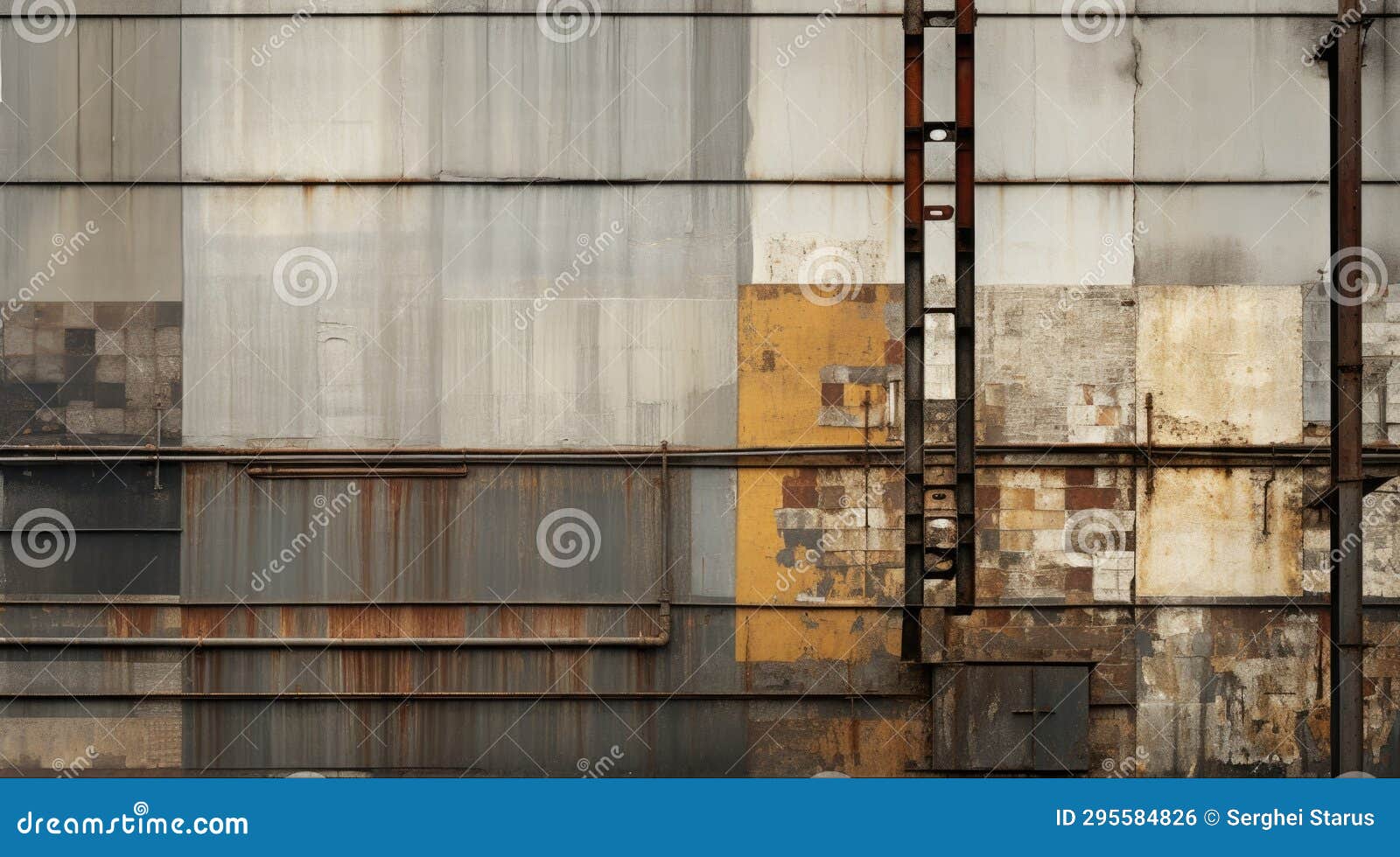 An Industrial Building with Rusted Metal Panels, AI Stock Illustration ...