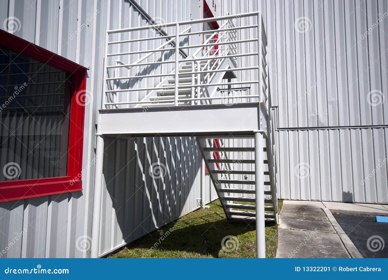 Industrial Building Stair Detail Stock Image - Image of steps, window ...