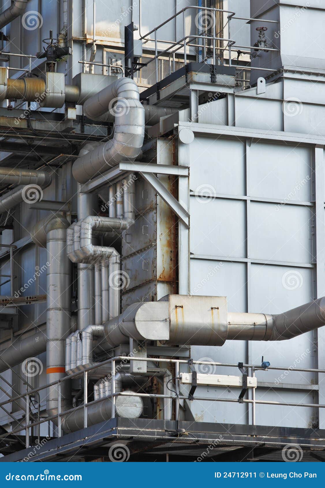 Industrial Building, Steel Pipe Stock Image - Image of industry, line ...