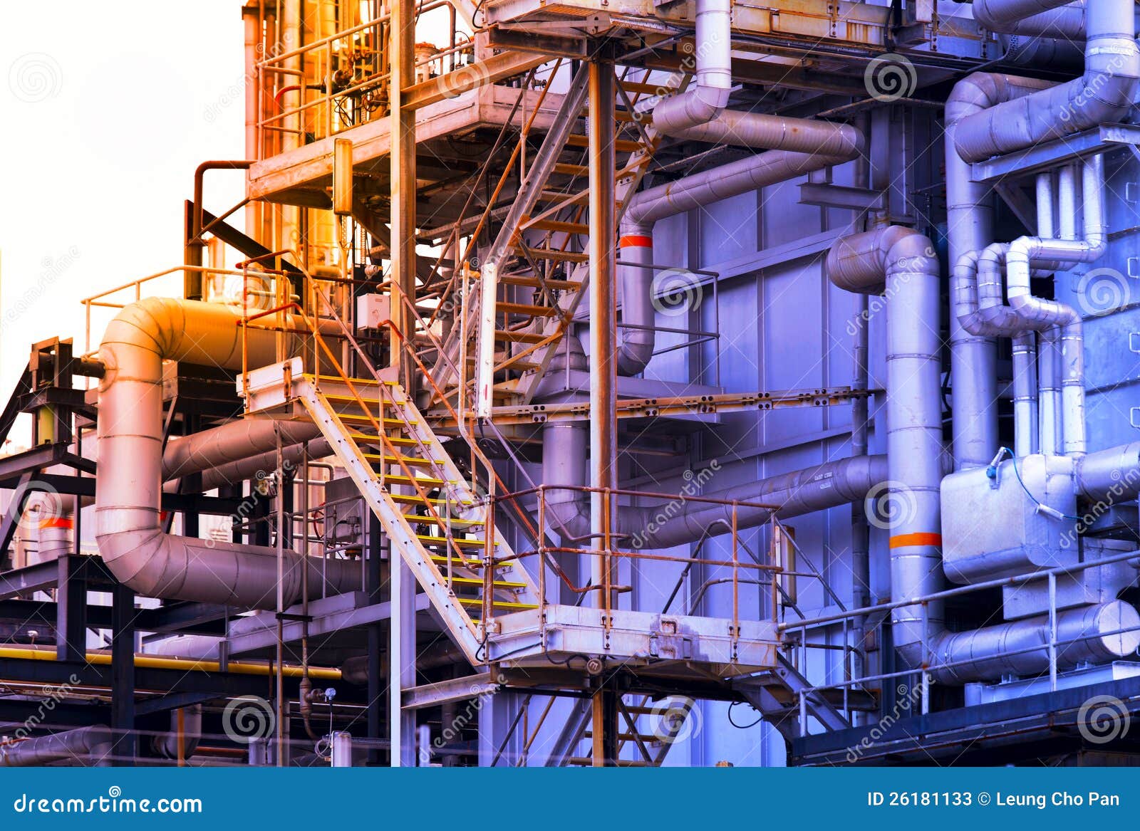 Industrial Building, Steel Pipelines Stock Image - Image of gasoline ...