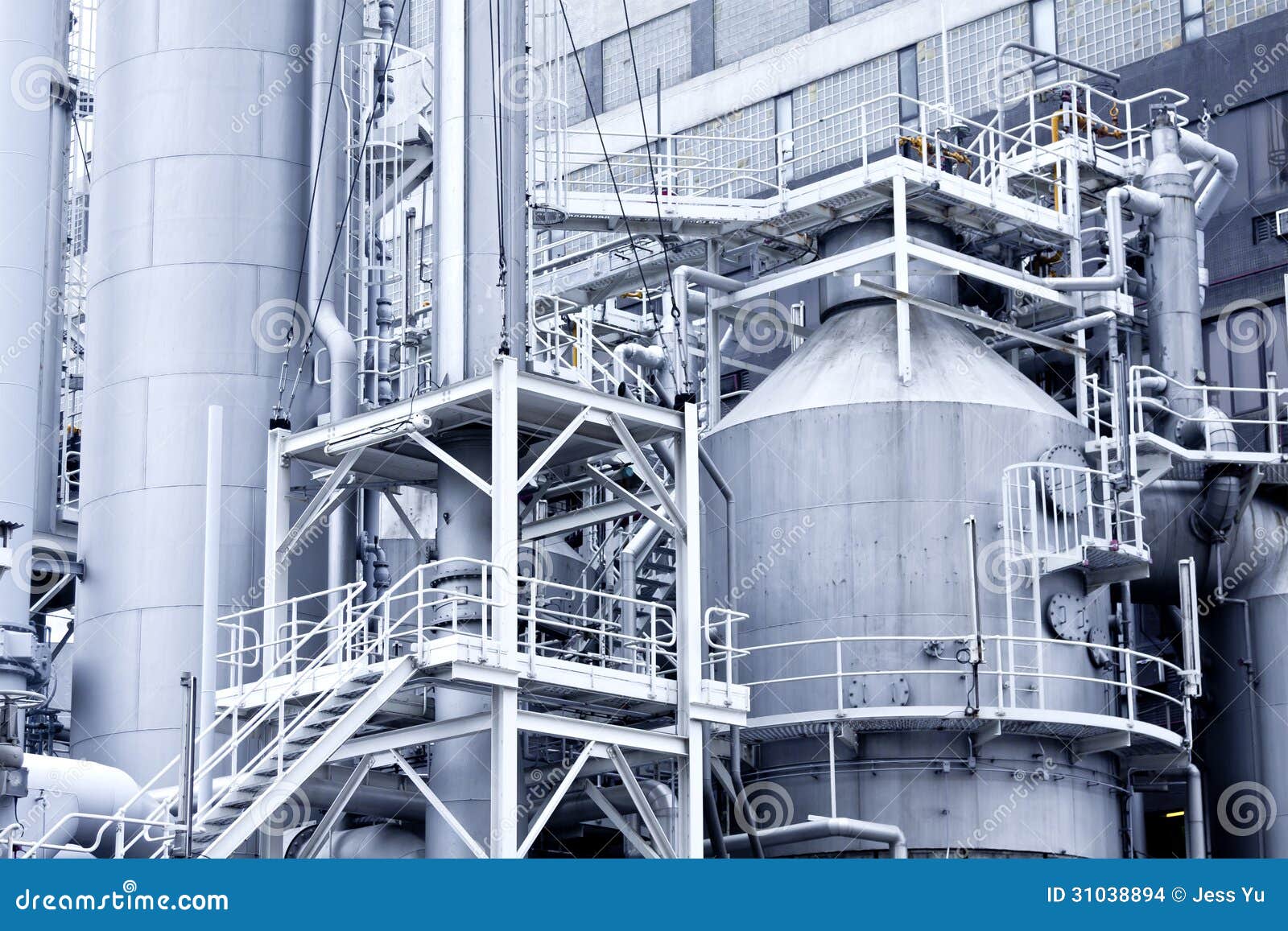 Industrial Building and Steel Pipes Stock Photo - Image of fuel ...