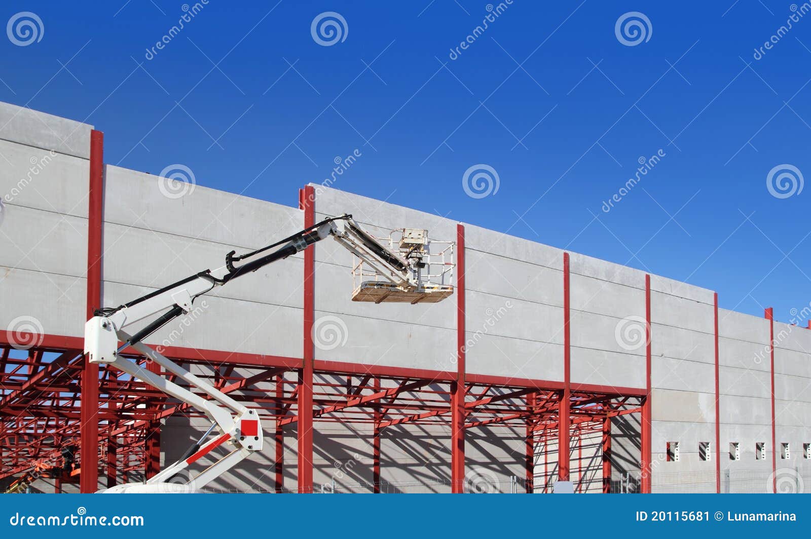 Industrial Building Steel Structure Crane Stock Image - Image of fence ...