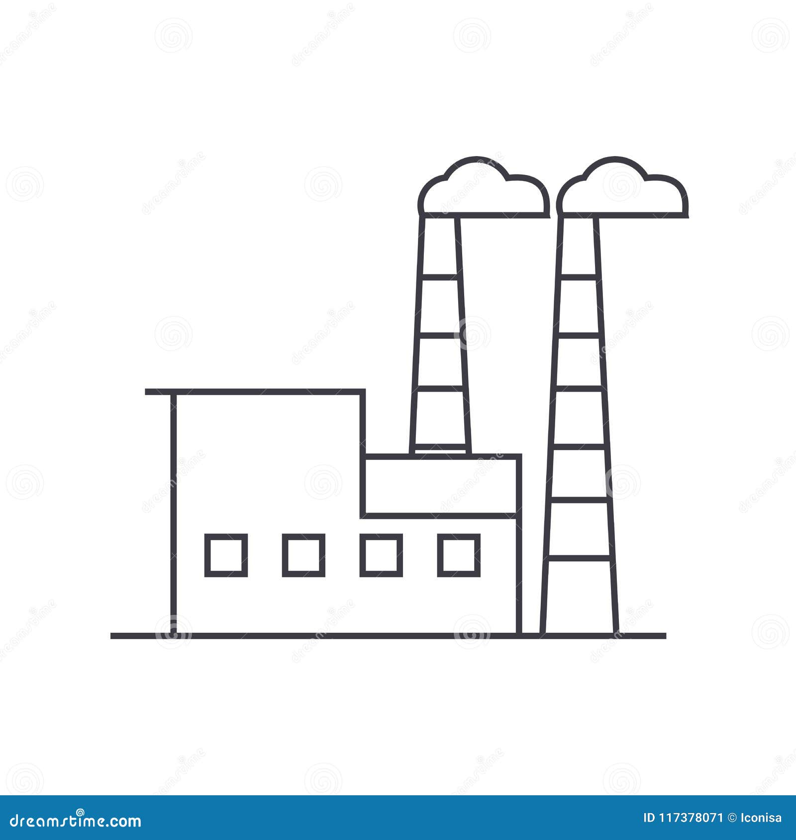 Industrial Building Thin Line Icon Concept. Industrial Building Linear ... Industrial Building Thin Line Icon Concept. Industrial Building Linear ...