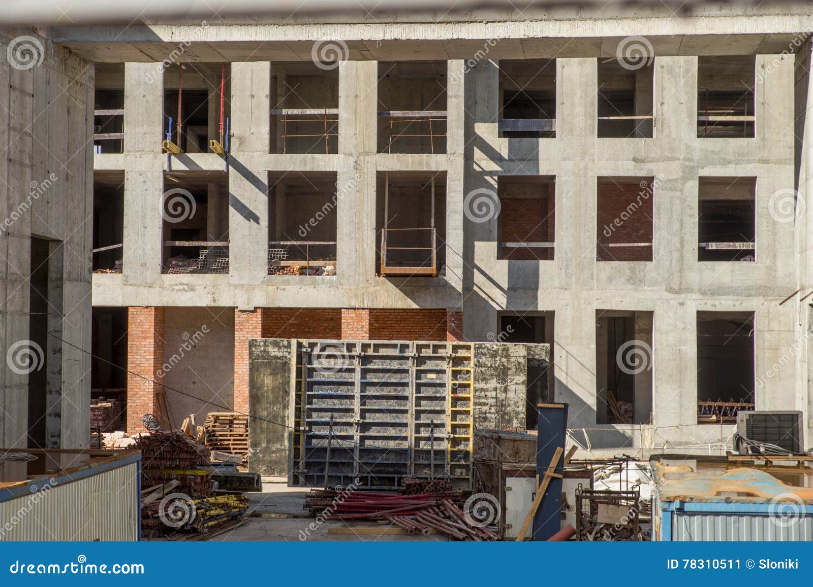 Industrial Building Under Construction Stock Image - Image of rise ...