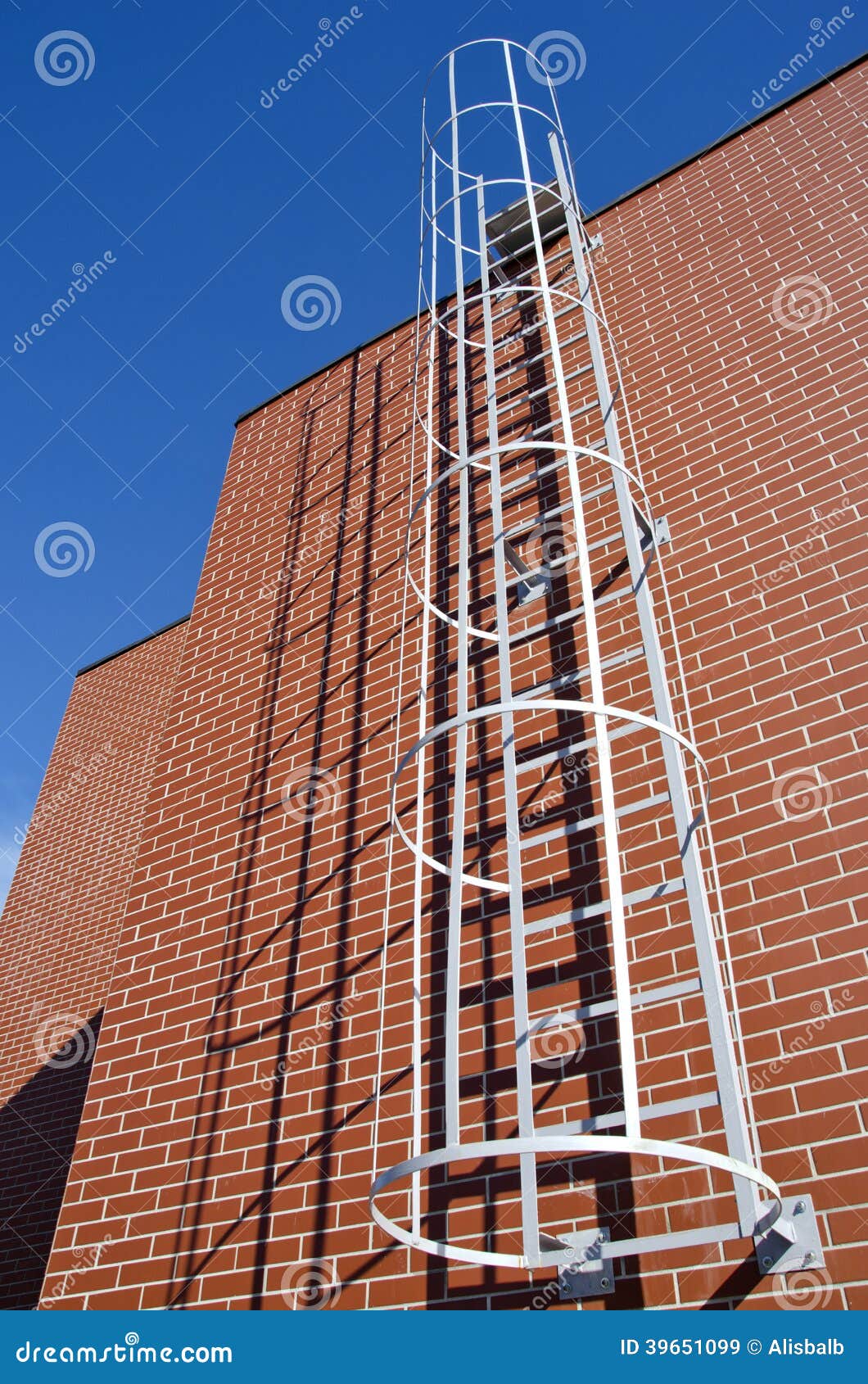 Industrial Building Wall with Metal Ladder Stock Image - Image of ...