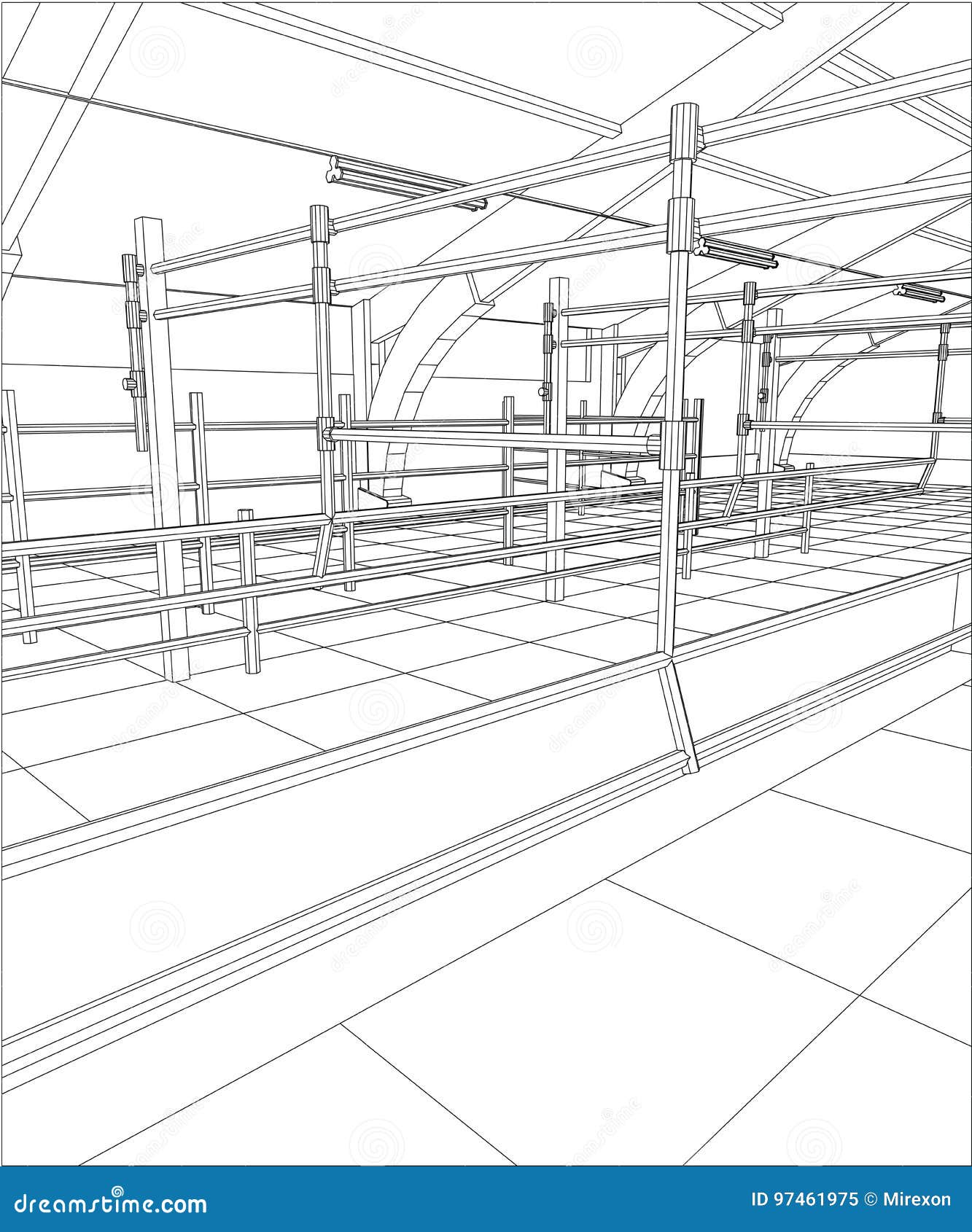 Industrial Building Wireframe for Abstract Background.Tracing ...