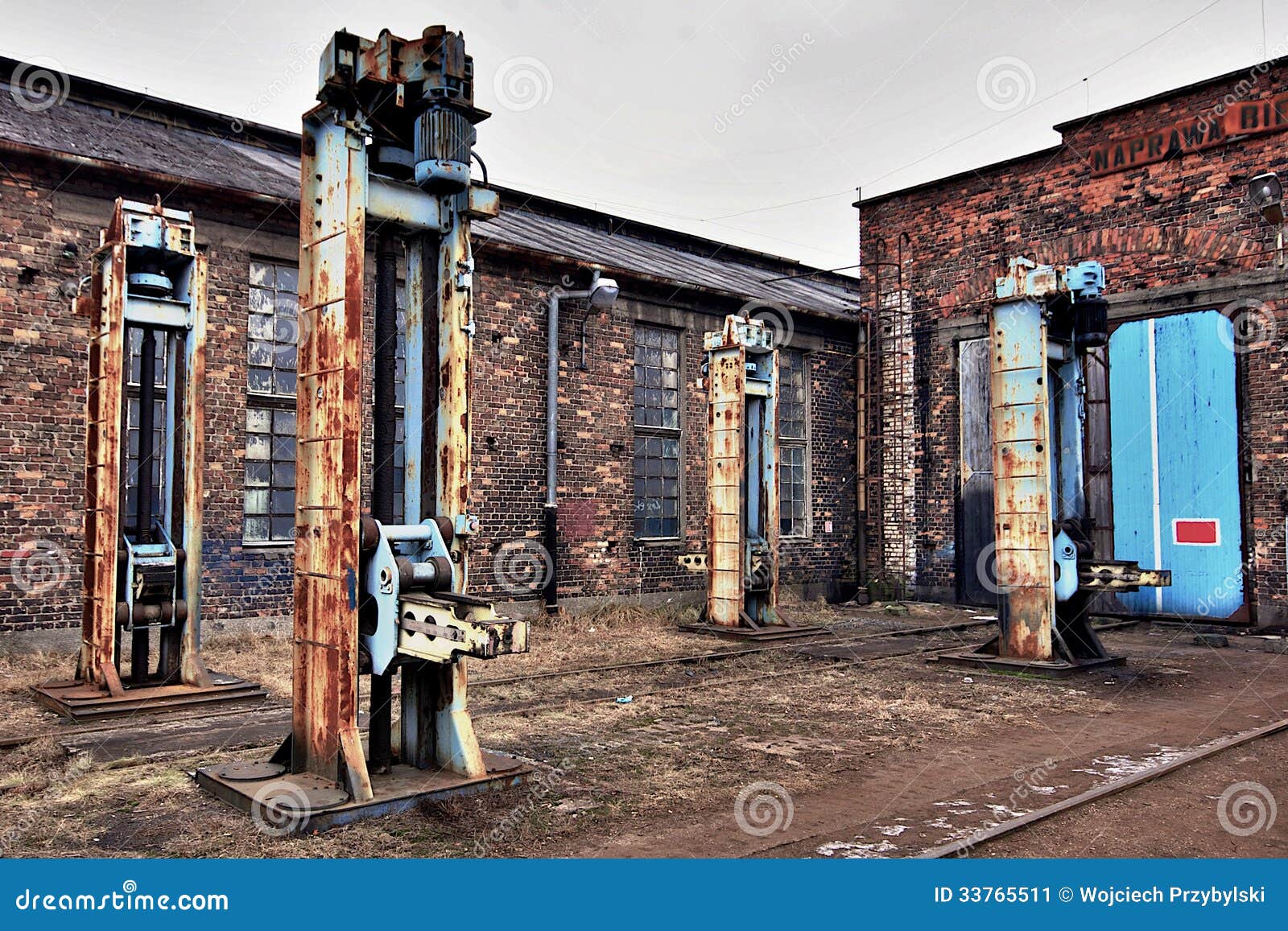 Industrial Buildings and Machinery in Rail Yard Stock Image - Image of ...