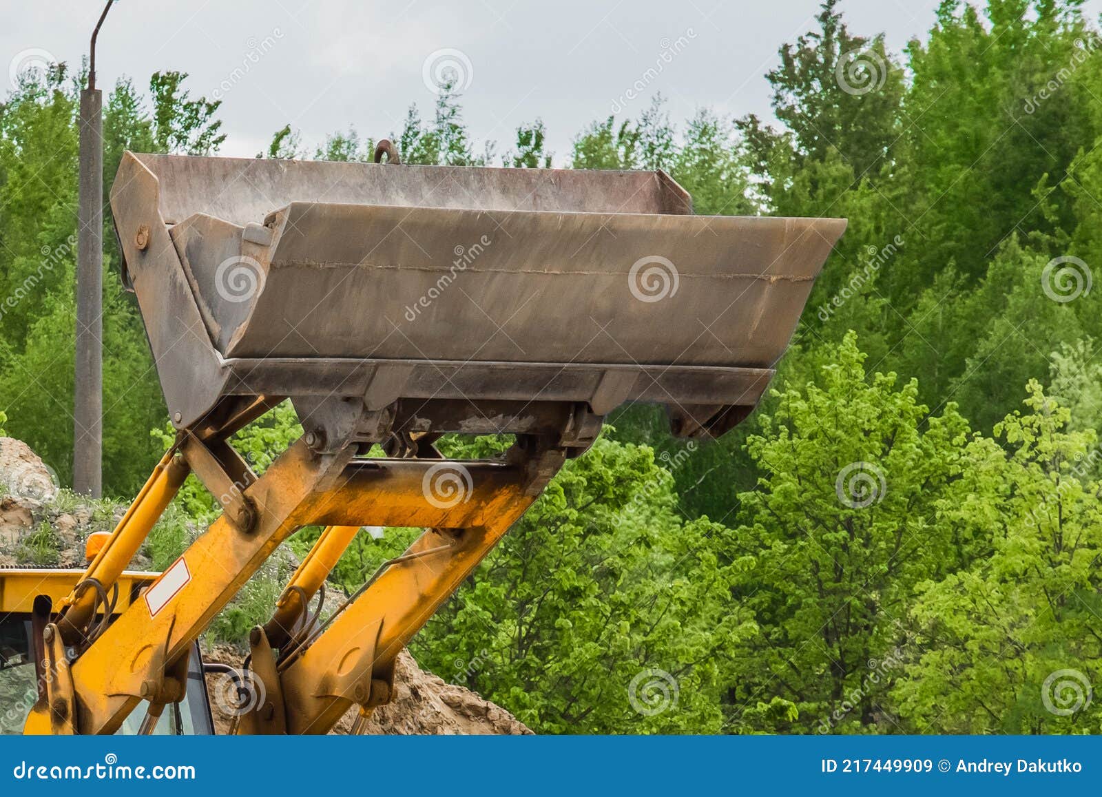 Industrial Bulldozer or Tractor Loader with Raised Bucket at ...