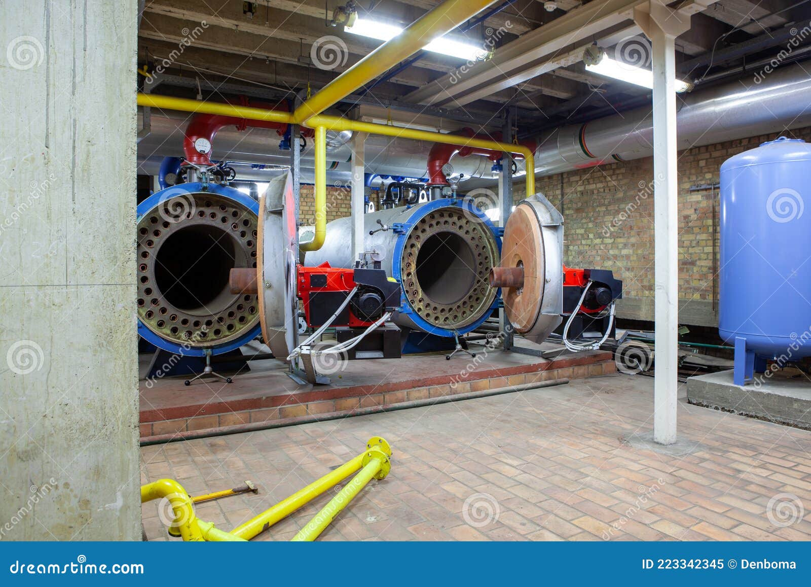 Burner of the heating stock image. Image of power, boilerhouse - 223342345