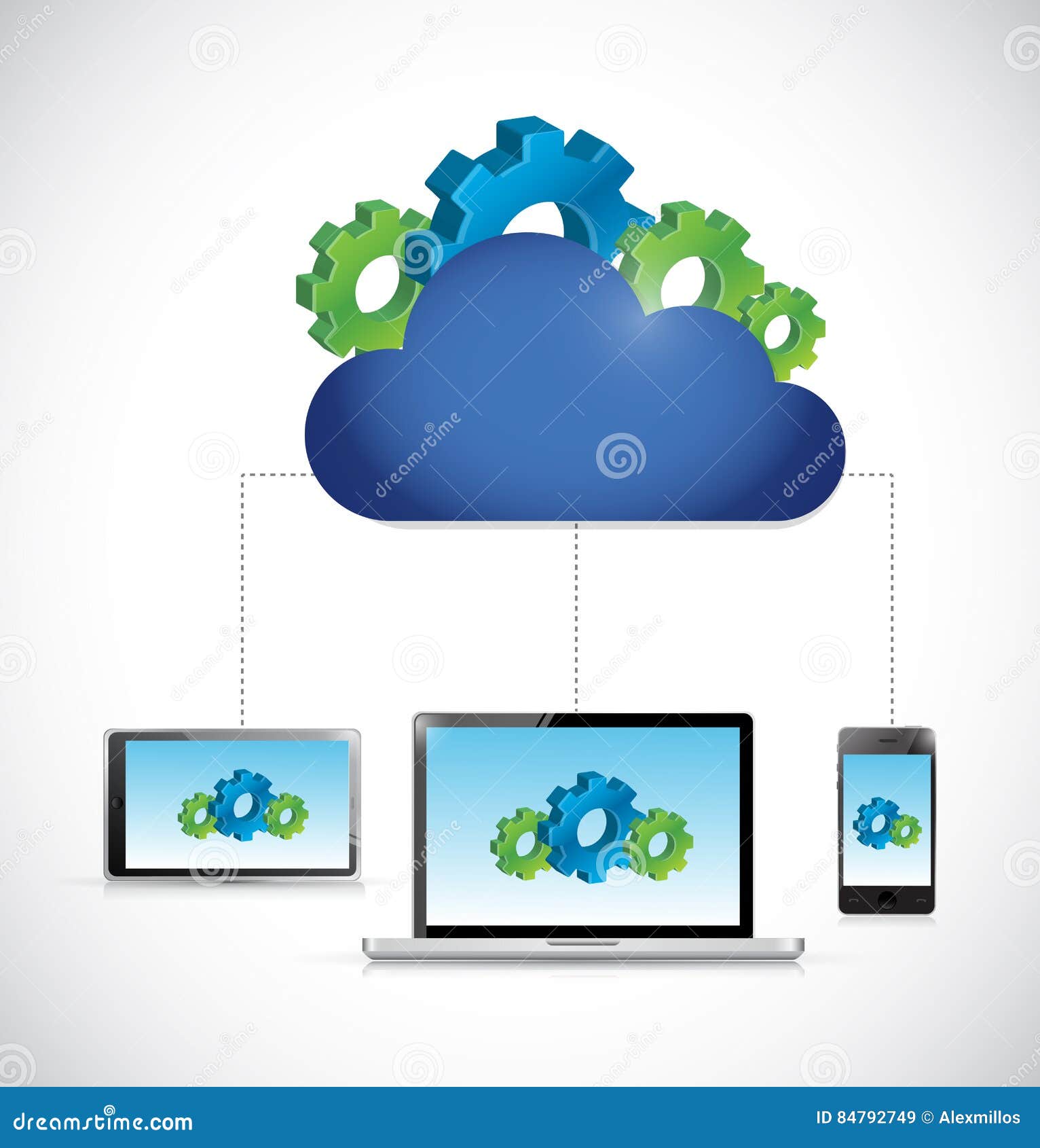 Industrial Business Cloud Computing Technology Stock Illustration ...