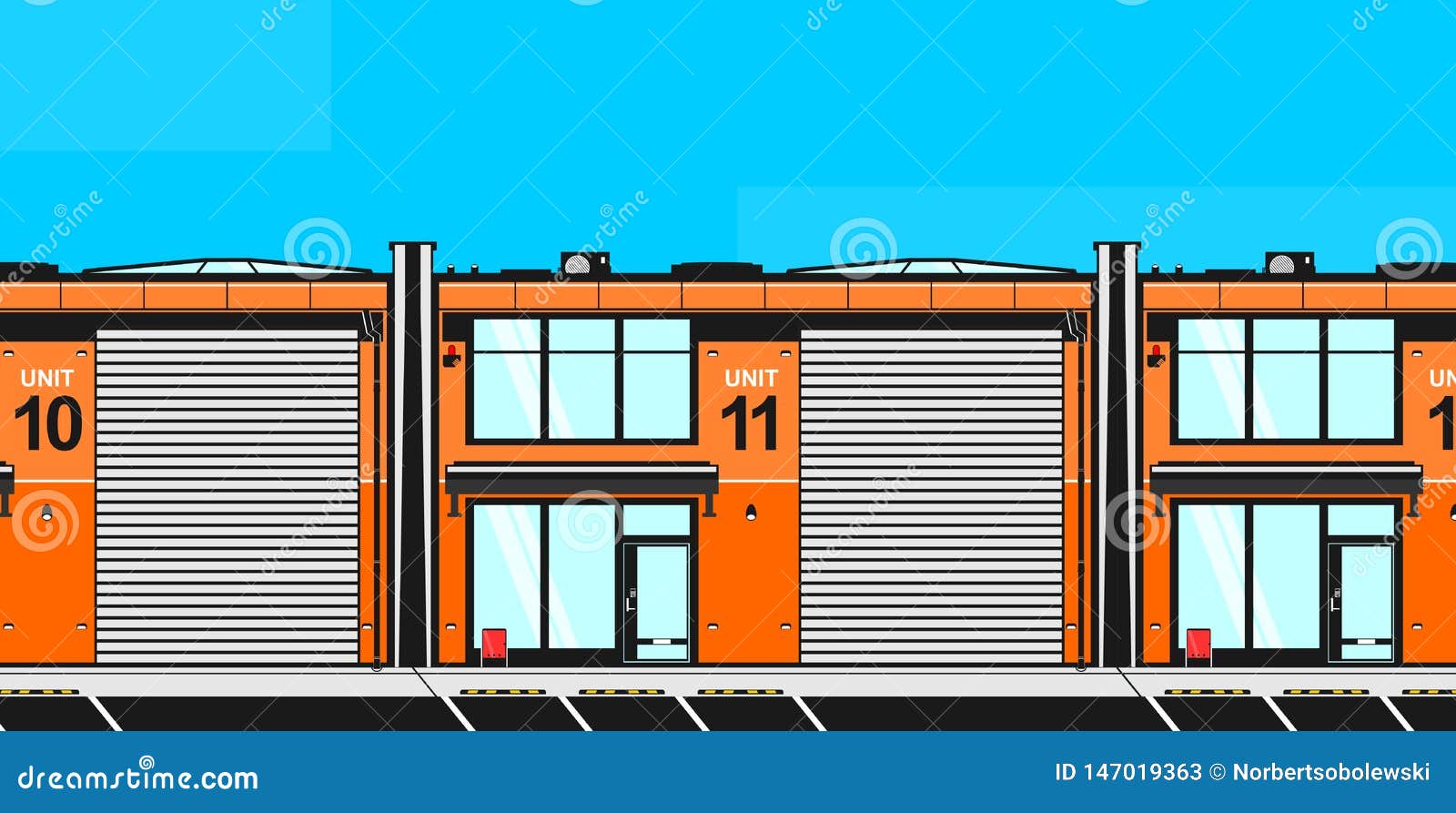 Industrial or Business Unit. Stock Vector - Illustration of building ...