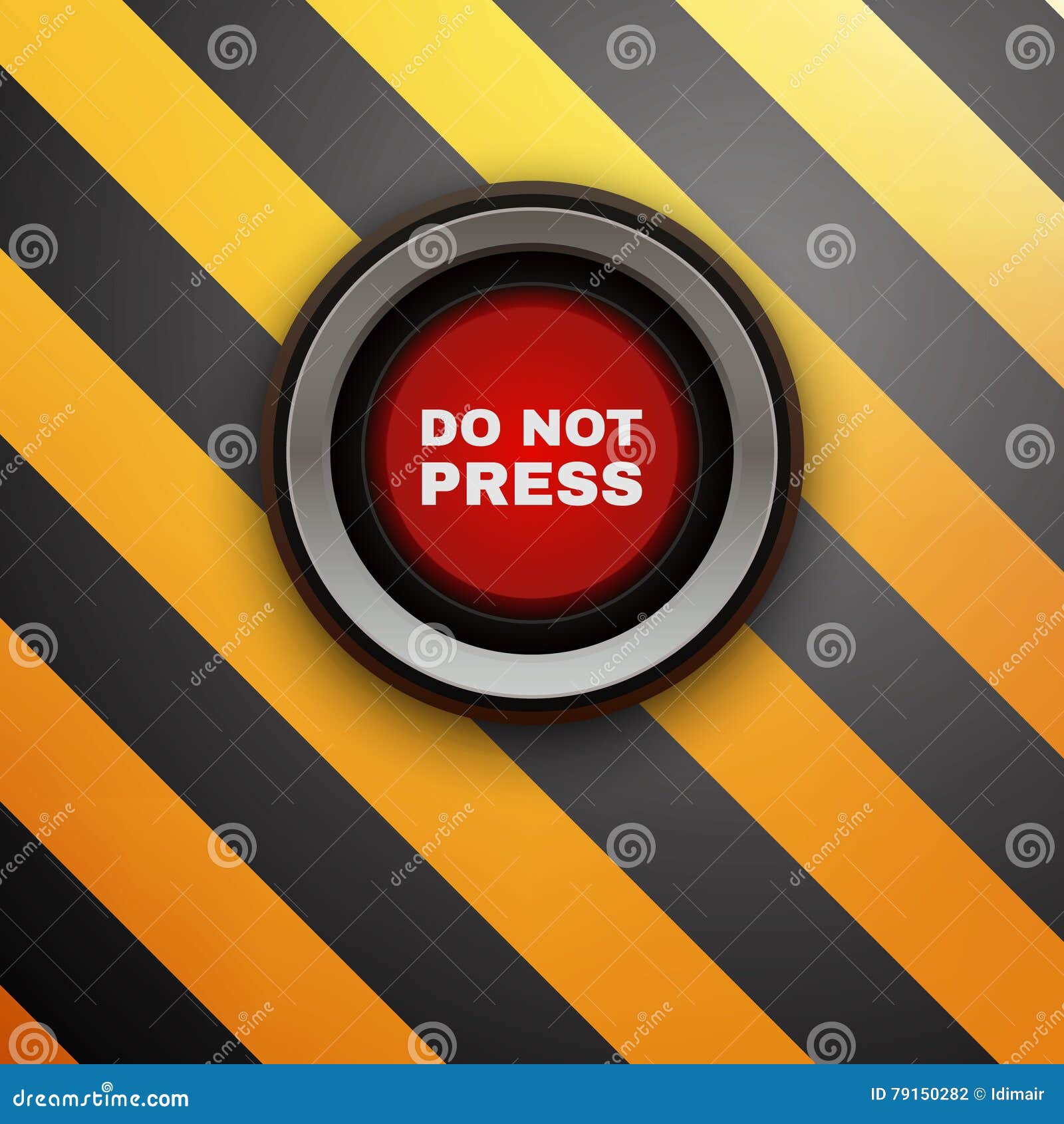 Industrial Button. Do Not Press Stock Vector - Illustration of metallic ...