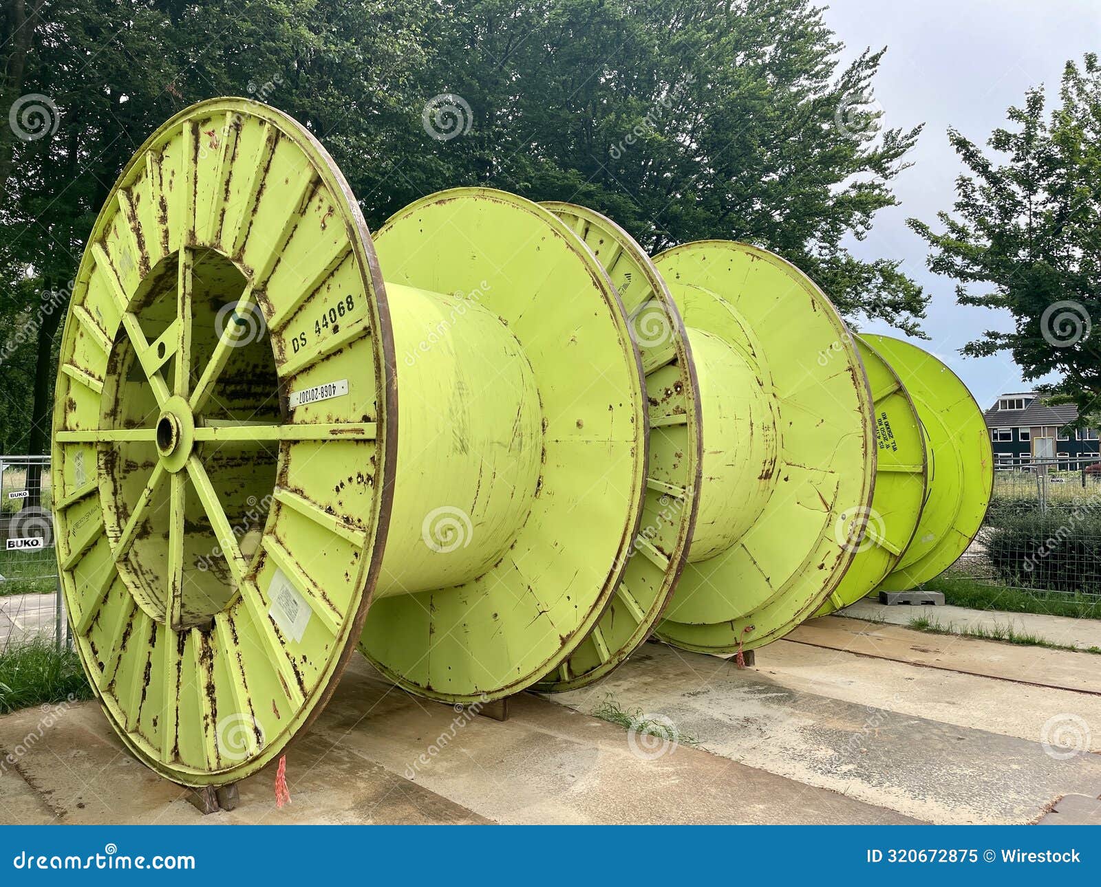 Industrial Cable Coils for an Electricity Project Stock Image - Image ...