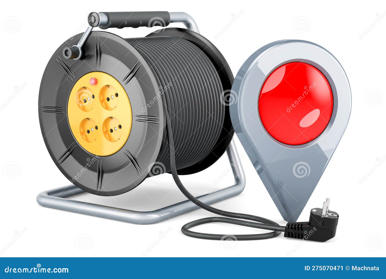 Cable Reel Line Outline Icon Cartoon Vector | CartoonDealer.com #178810841