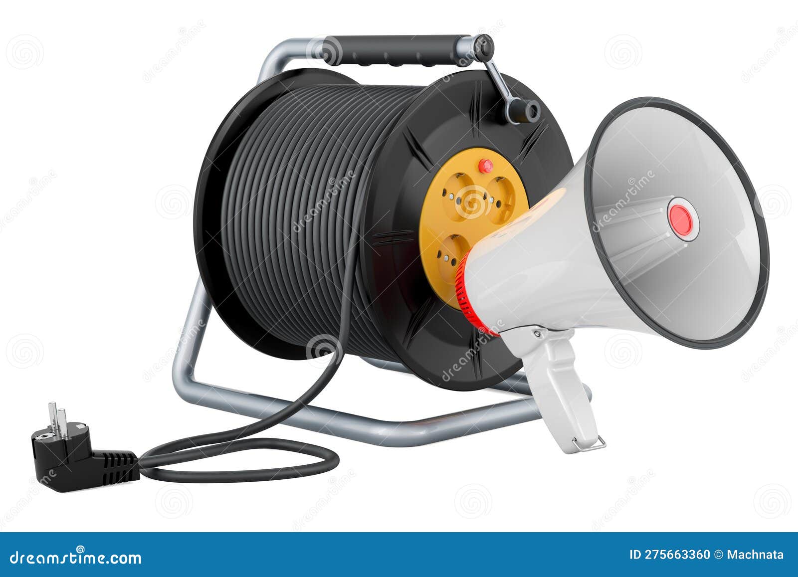 Cable Reel, In Line Design. Cable, Reel, Wire, Spool On White ...