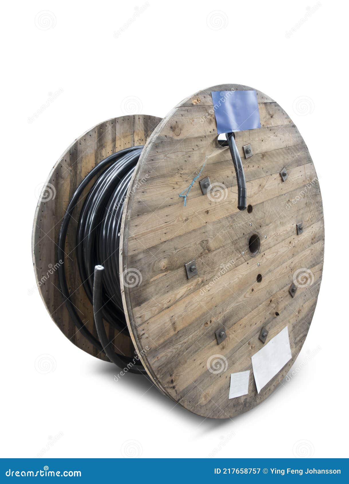 Industrial cable reel stock image. Image of connection - 217658757