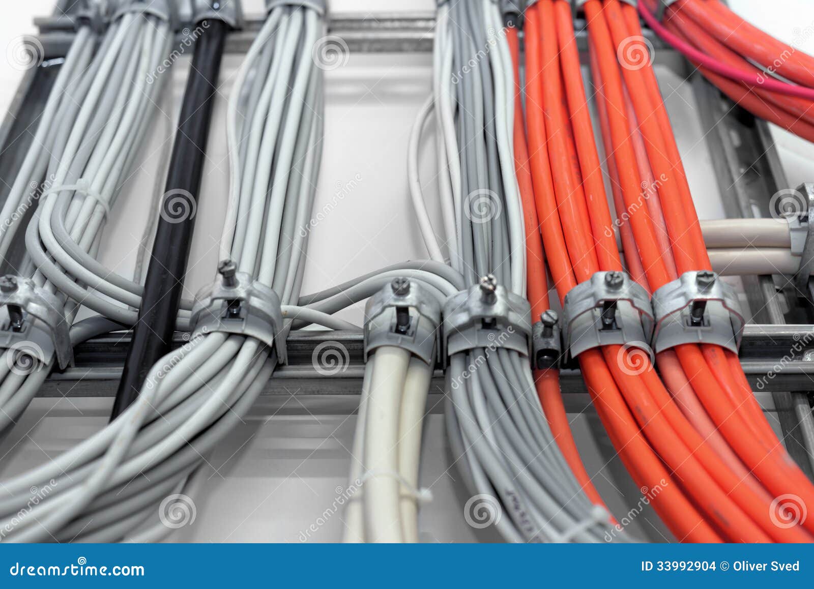 Industrial Cables on the Wall Stock Photo - Image of industrial, black ...
