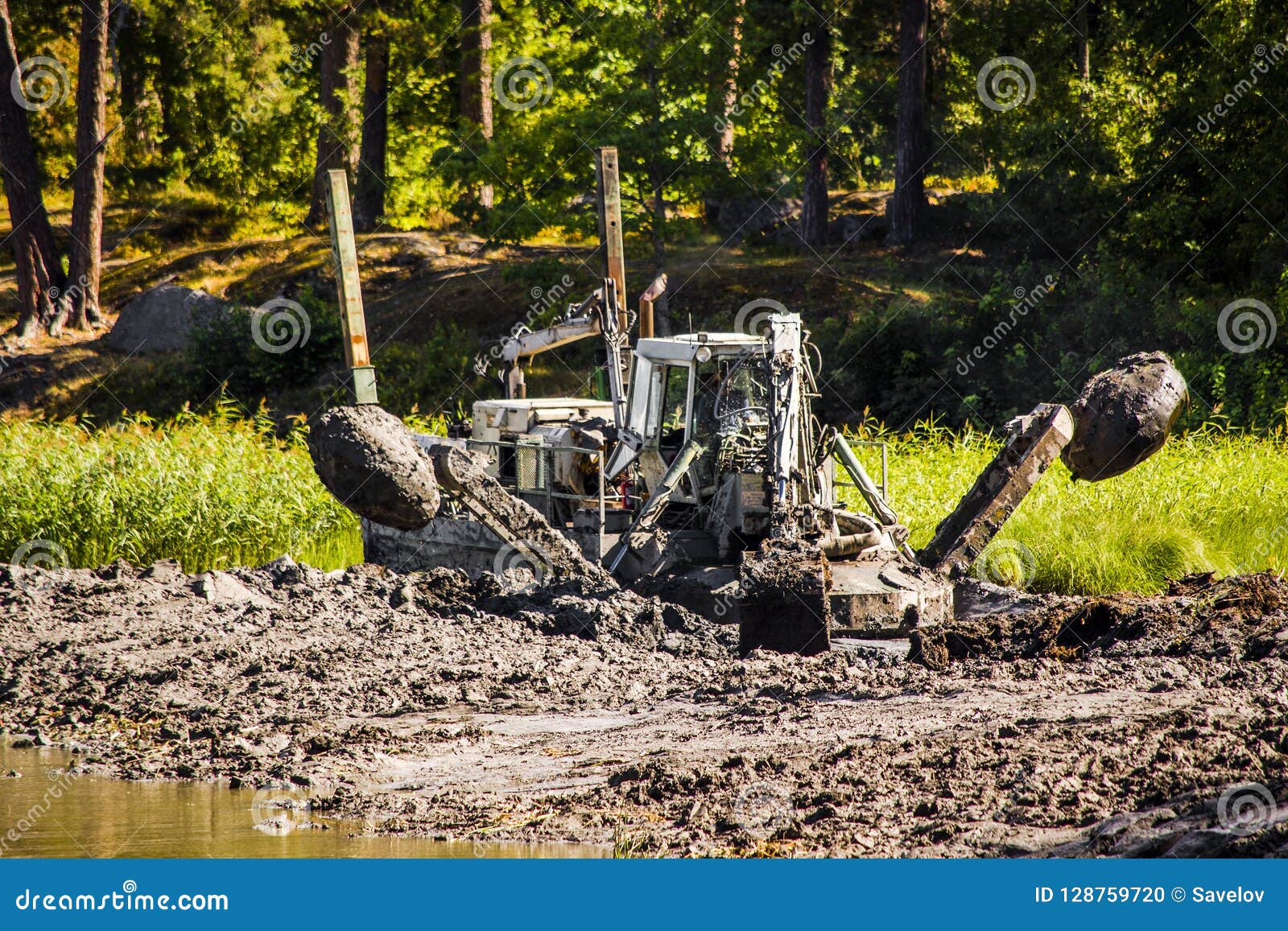 Industrial Car Digging in the Dirt Stock Photo - Image of digging ...