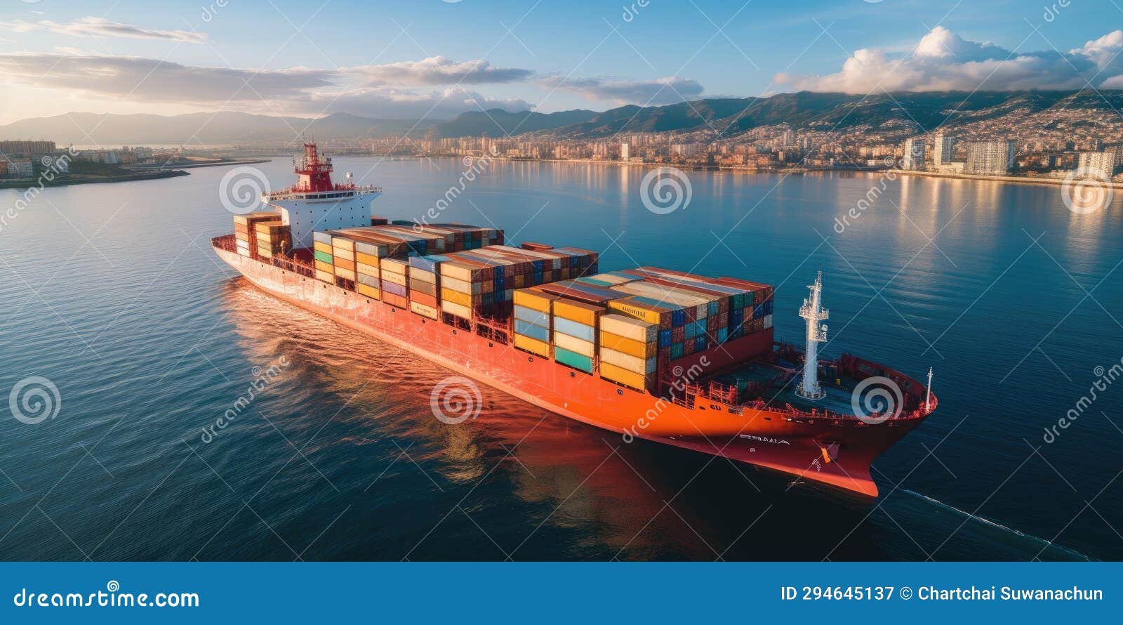 Industrial Cargo Ship, Container Cargo for Sea Import Concept ...