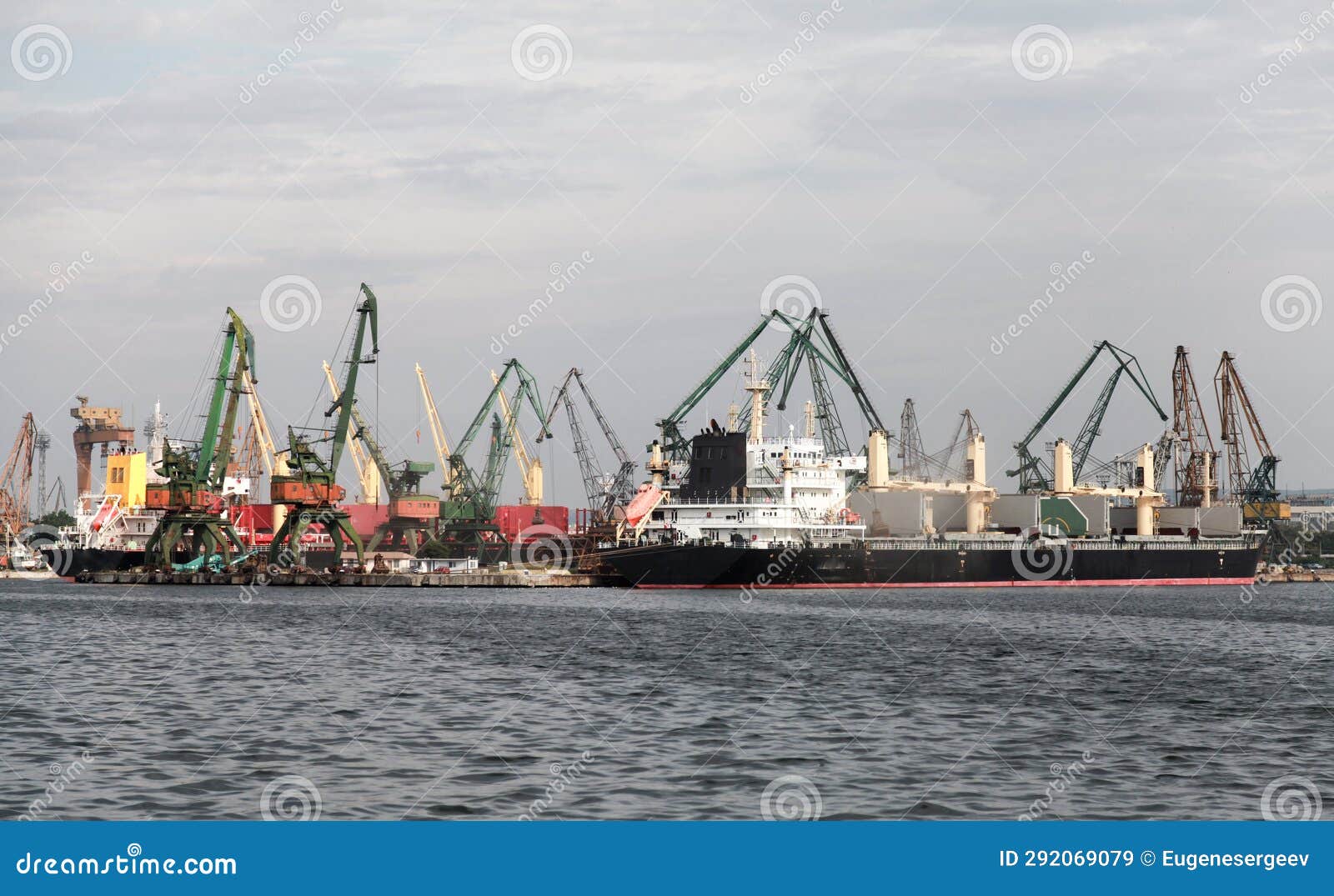 Industrial Cargo Ship Loading. Varna Port Stock Image - Image of ...