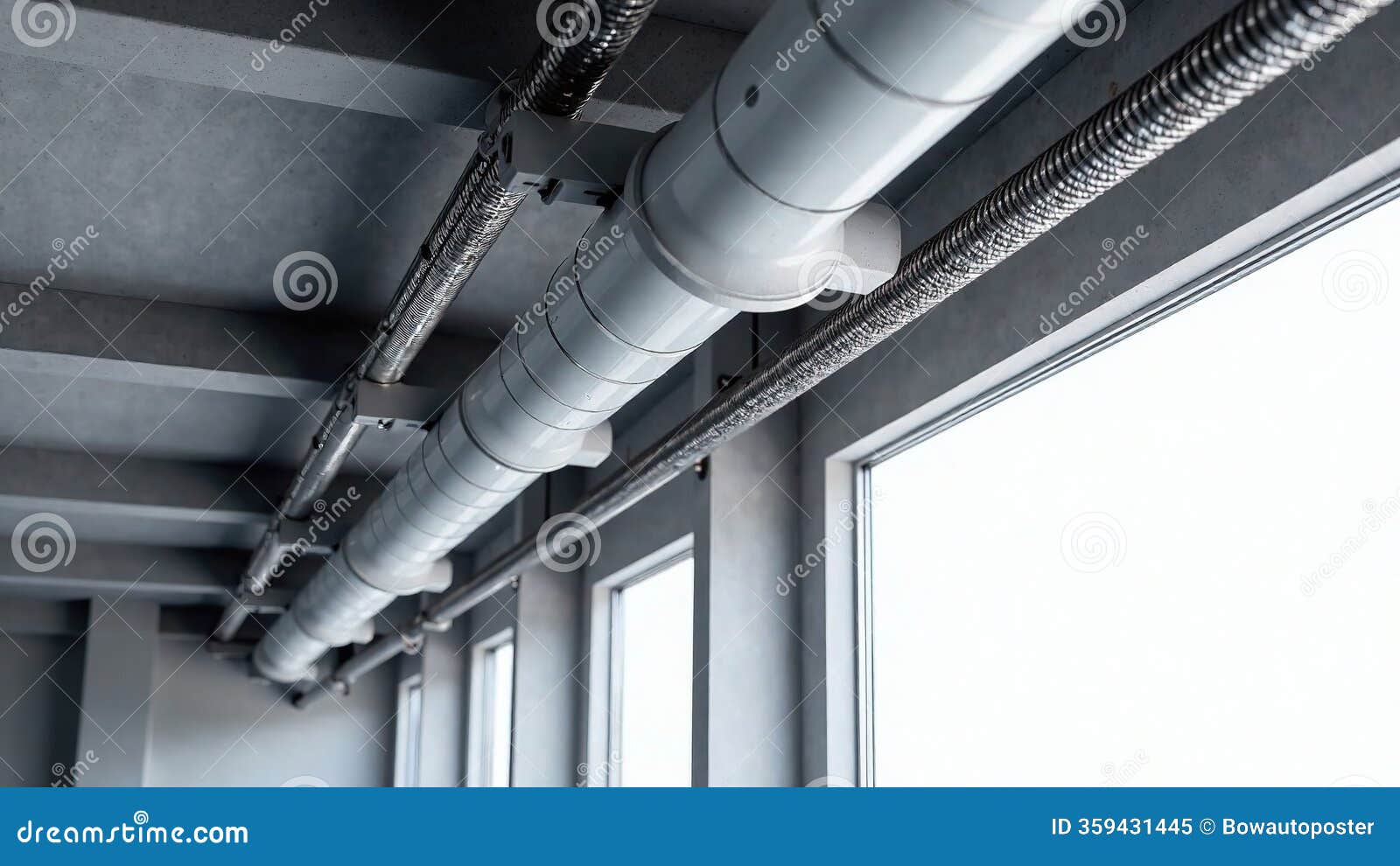 Industrial Ceiling Conduit and Piping System Detailed View of ...