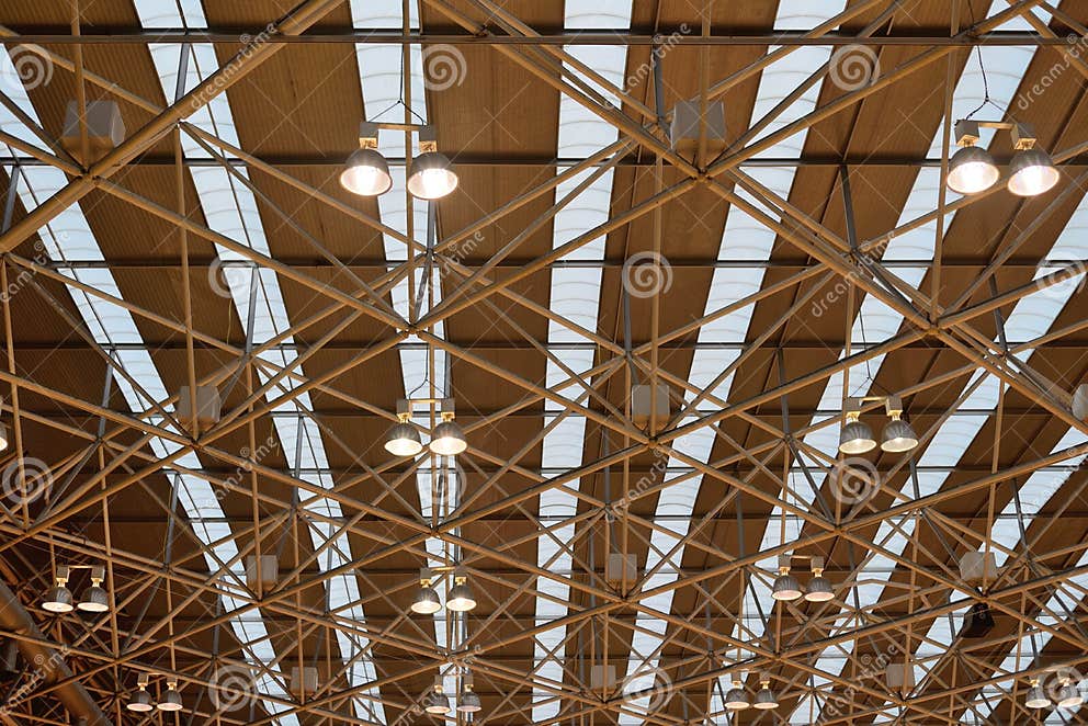 Industrial Ceiling Lights in the Pavilion Stock Photo - Image of ...