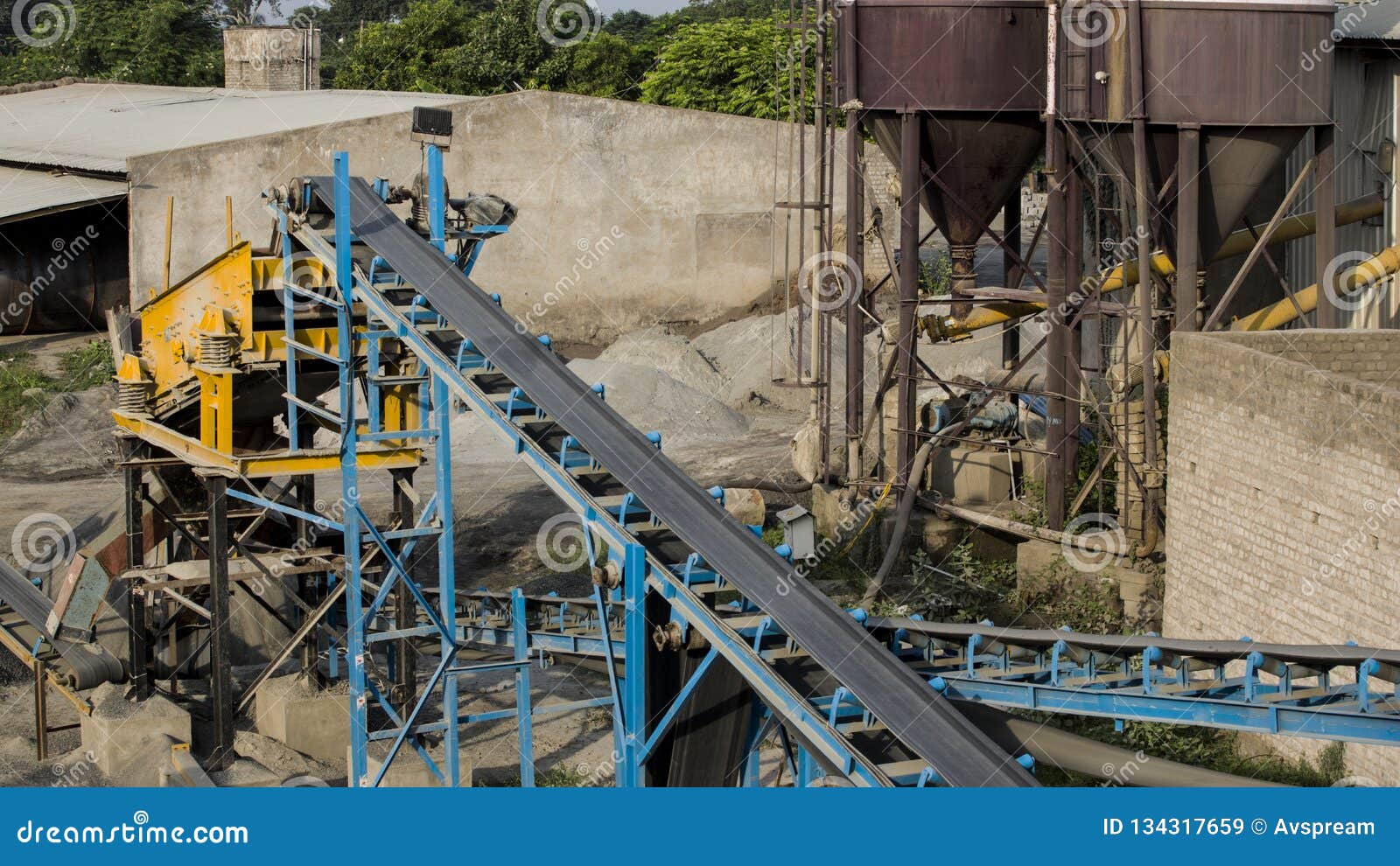 Industrial Cement Processing Plant. Stock Image - Image of factory ...