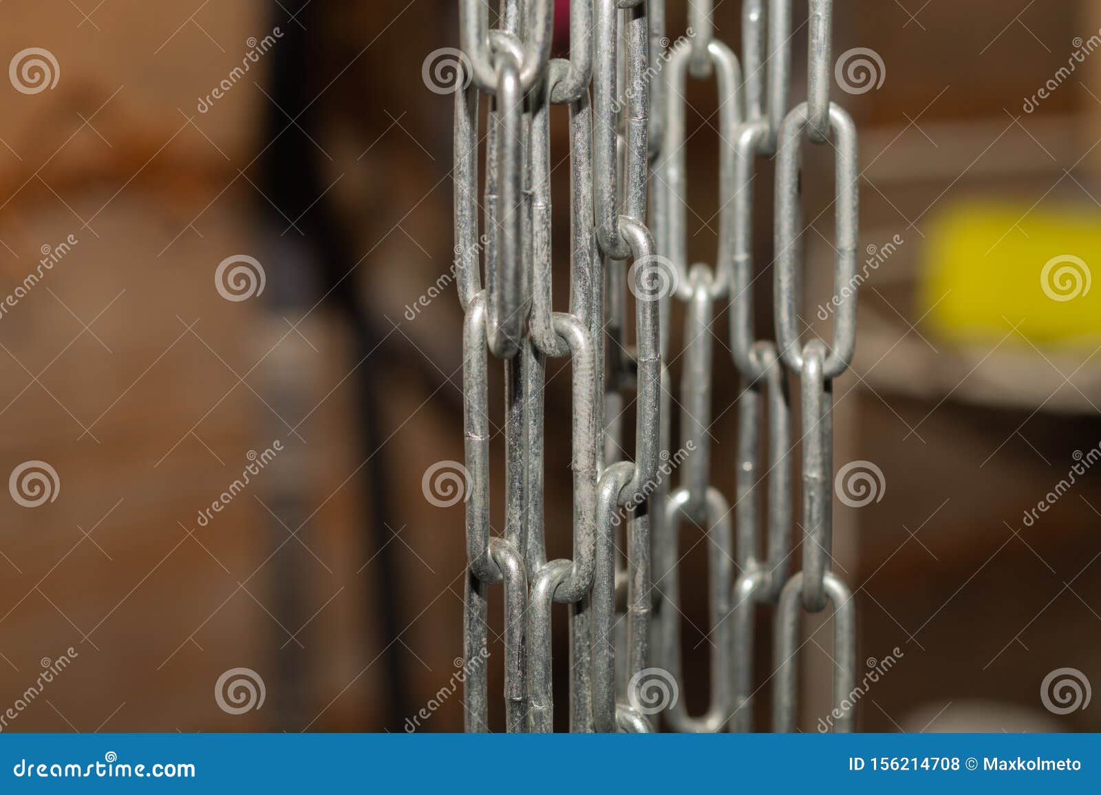 Industrial Chains Close Up. Hanging Chain Stock Photo - Image of iron ...