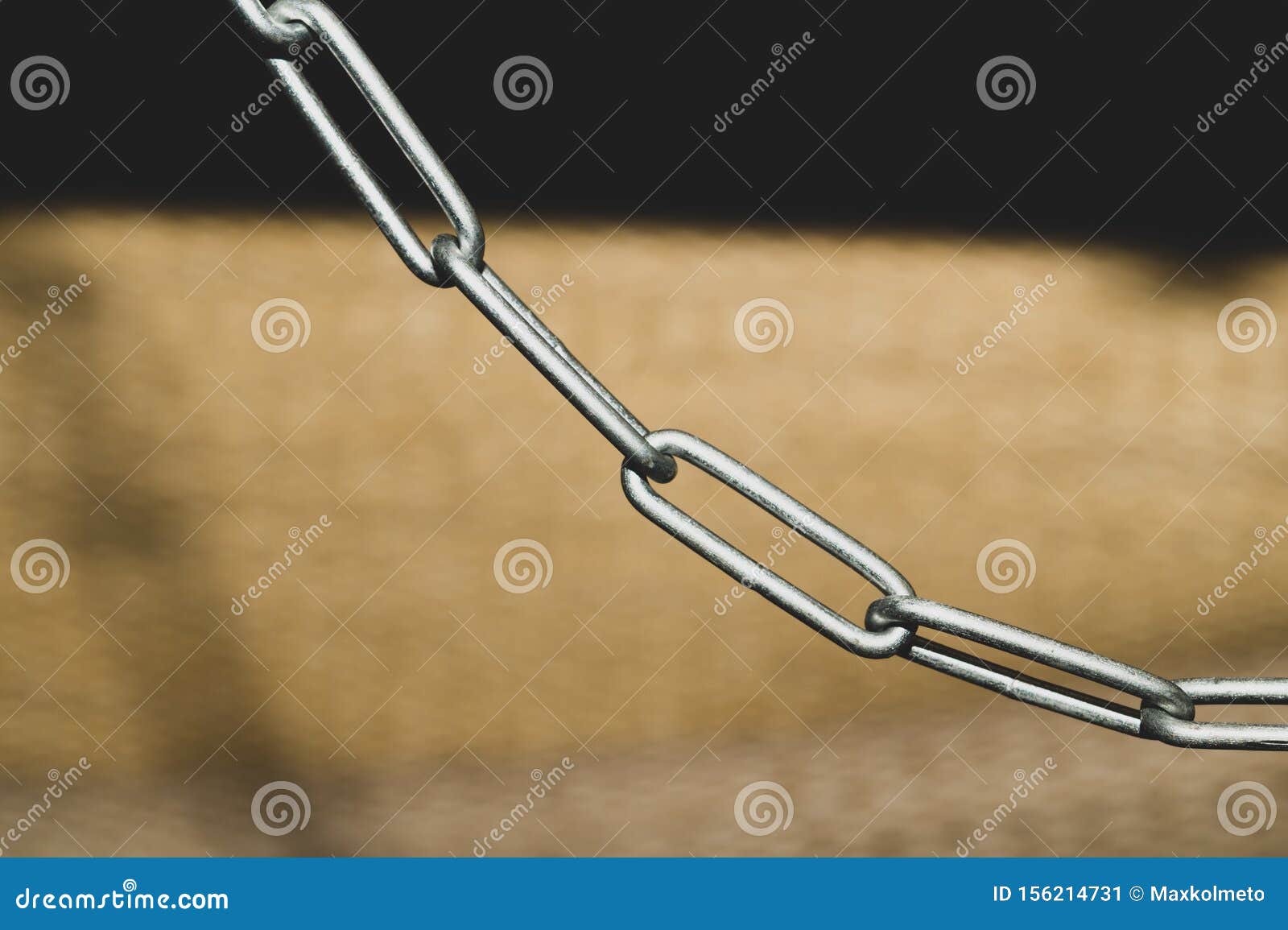 Industrial Chains Close Up. Hanging Chain Stock Image - Image of shape ...