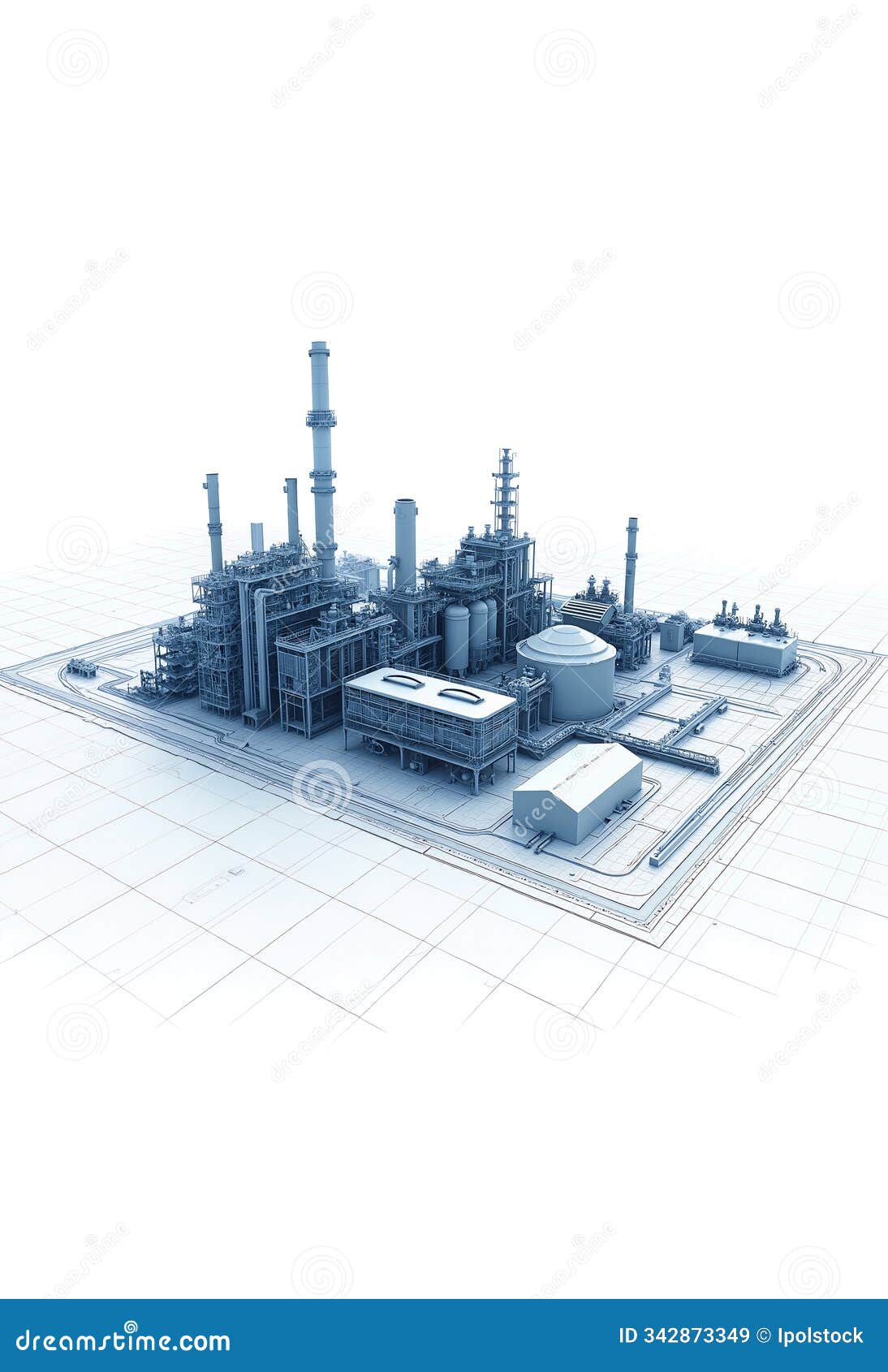 Industrial Chemical Plant Complex Visualization with Manufacturing Facilities Equipment in ...
