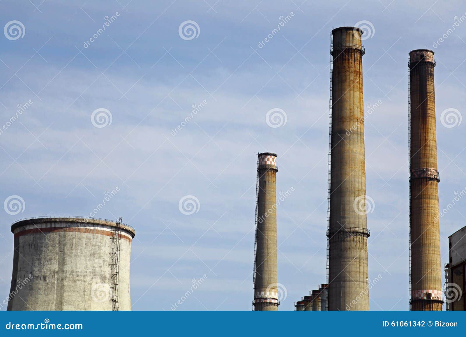 Industrial chimneys stock photo. Image of pollution, factory - 61061342