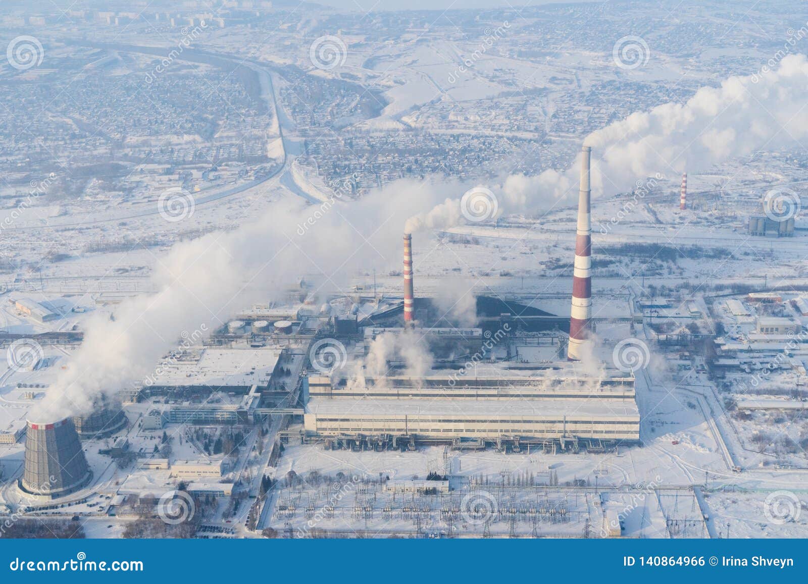 Industrial Chimneys with Heavy Smoke Causing Air Pollution Problem ...