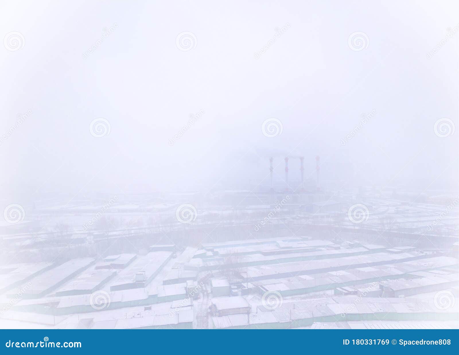 Industrial Chimneys in Winter Snow Background Stock Image - Image of ...