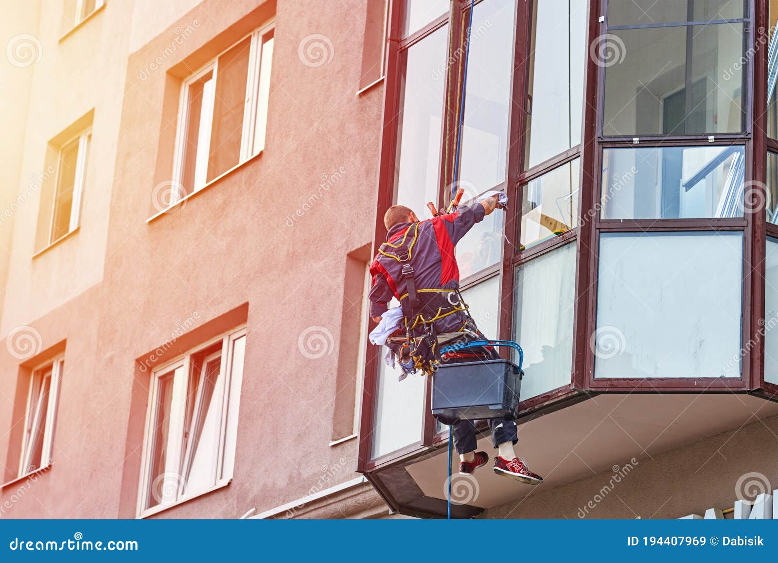 Climber Cleaning Mirror Glass Dome Building Stock Image | CartoonDealer ...