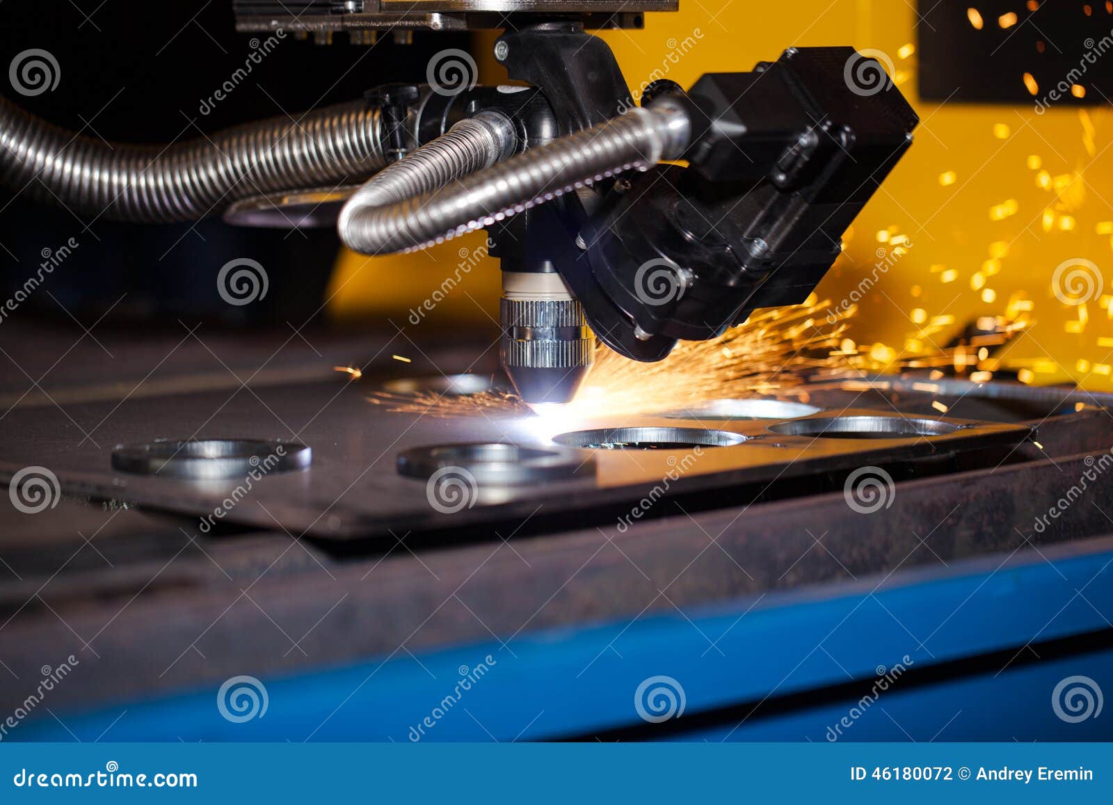 Industrial Cnc Plasma Cutting Machine Stock Photo - Image of metal ...
