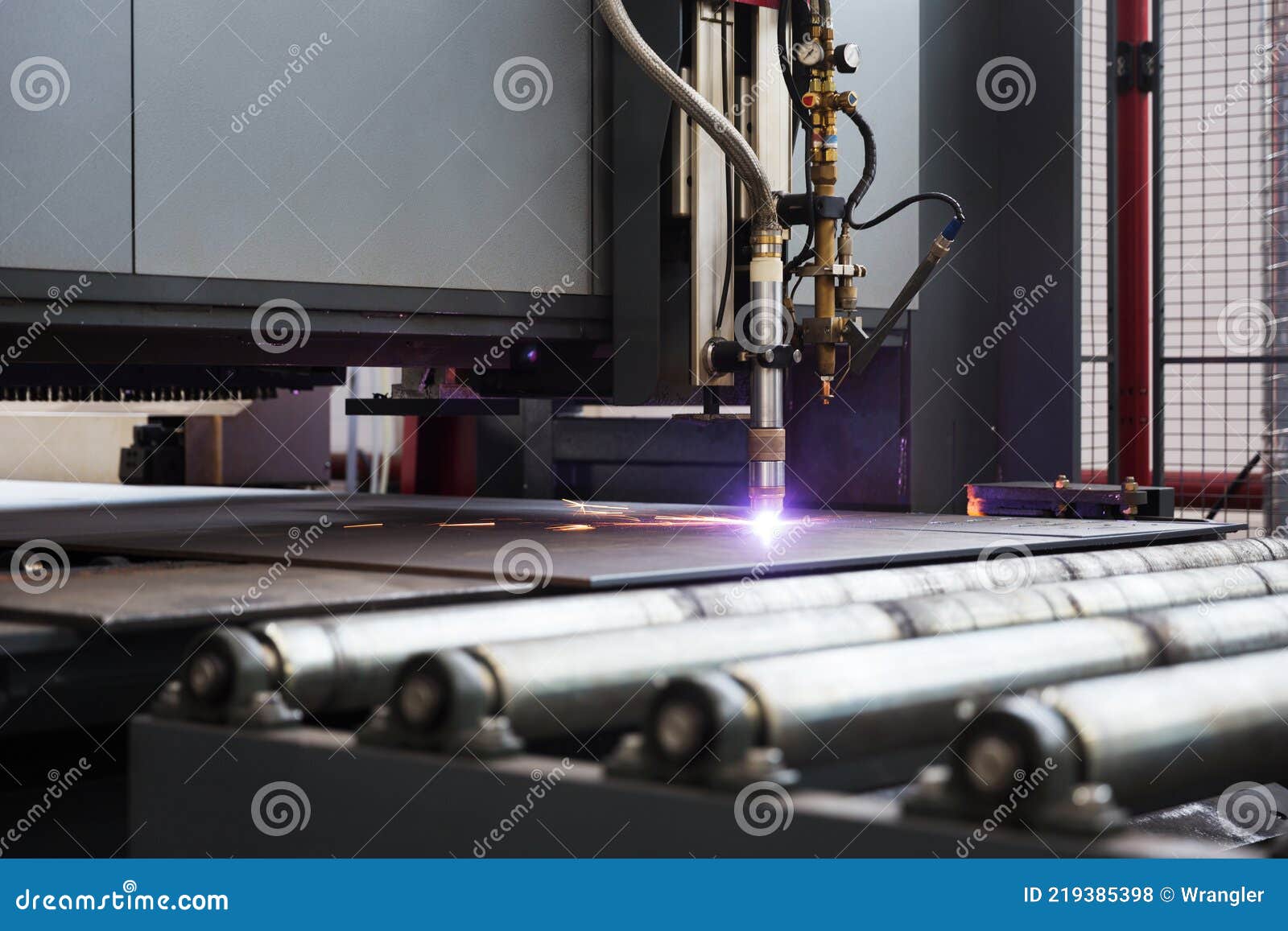 Industrial Cnc Plasma Machine Cutting of Metal Plate Stock Photo ...