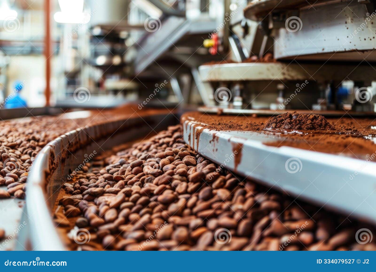 Industrial Cocoa Processing in Modern Chocolate Factory AI Stock Image ...