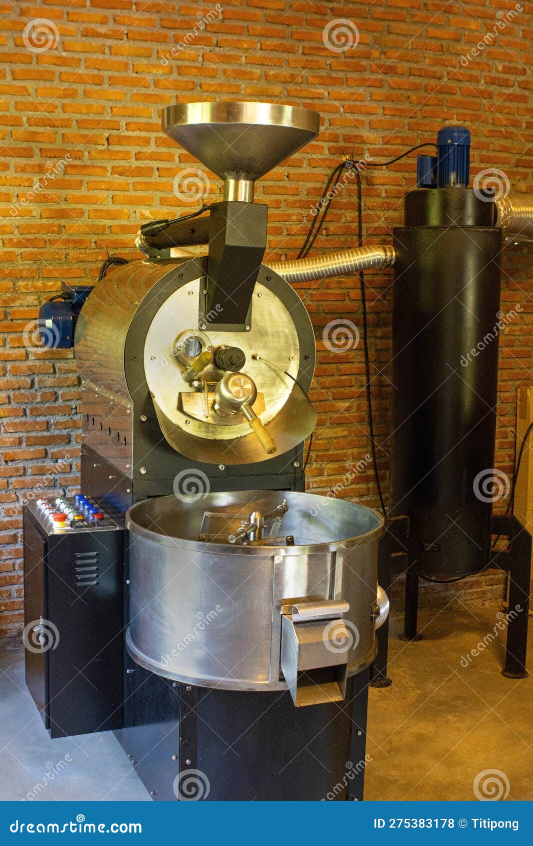Industrial Coffee Roaster Inside a Coffee Shop Stock Photo - Image of ...