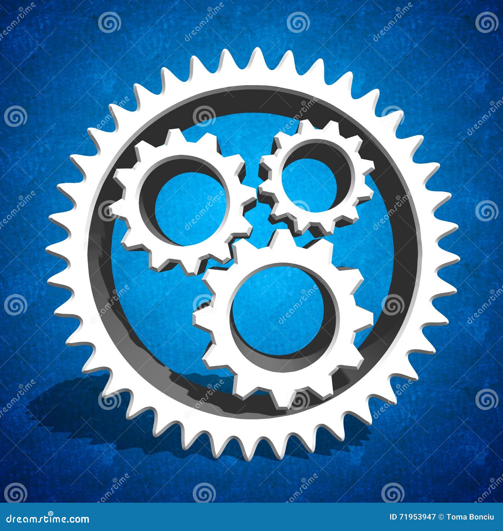 Industrial Cogs Gears on Blue Background Stock Image - Image of blue ...