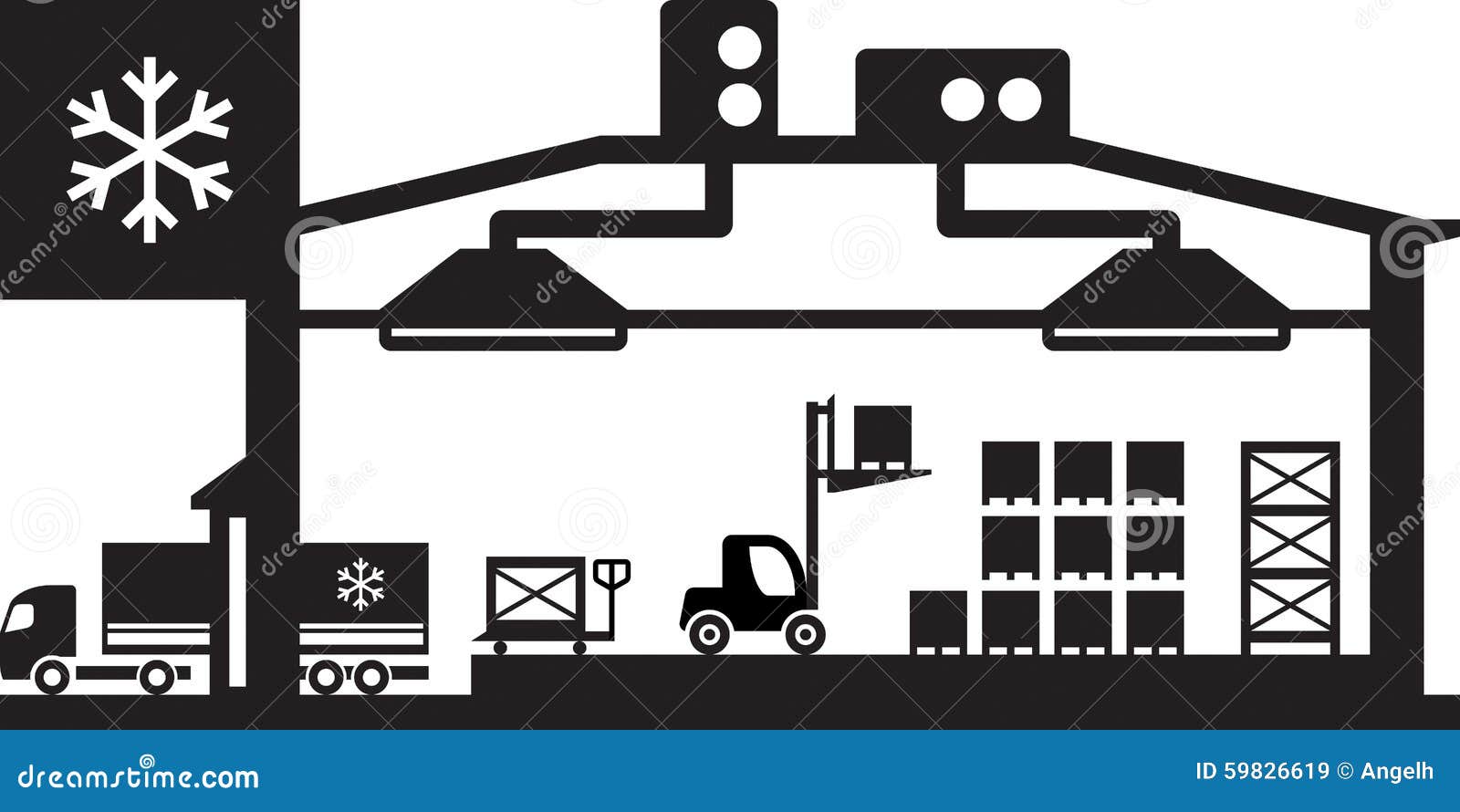 Industrial Cold Store Scene Stock Vector - Illustration of construction ...